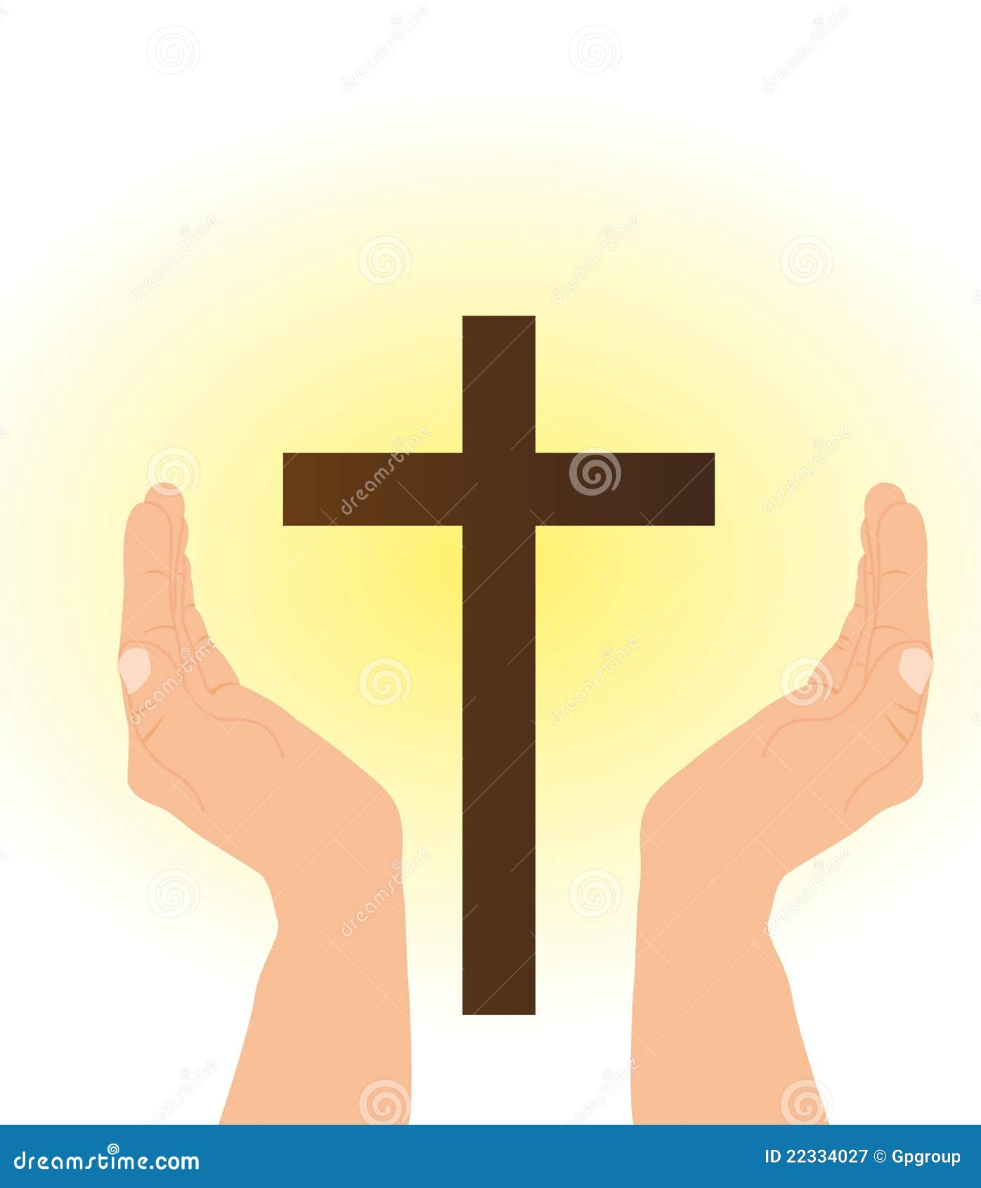 Mano y cruz ilustración del vector. Ilustración de esperanza - 22334027