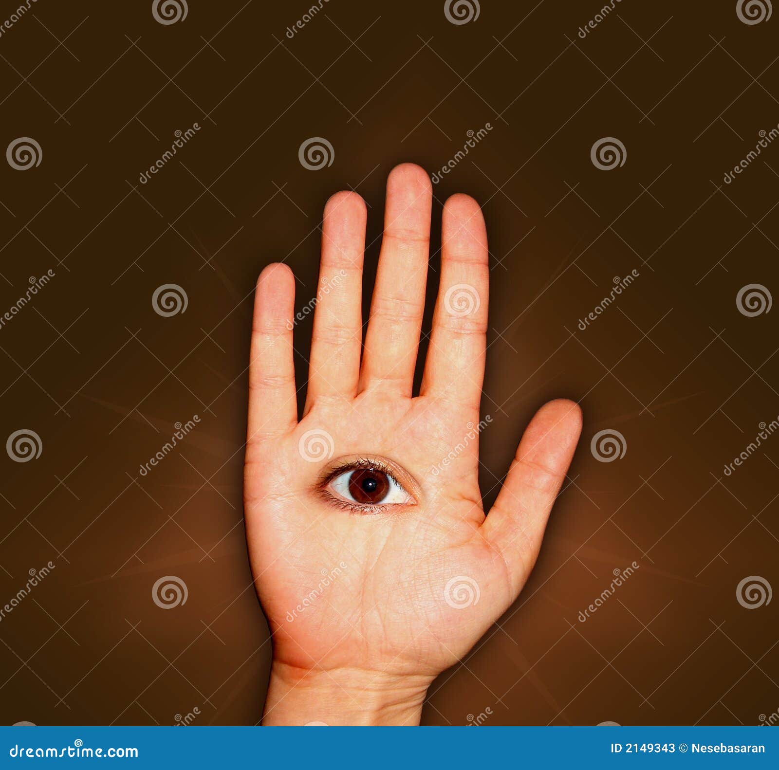 Mano y ojo stock de ilustración. Ilustración de todos - 2149343