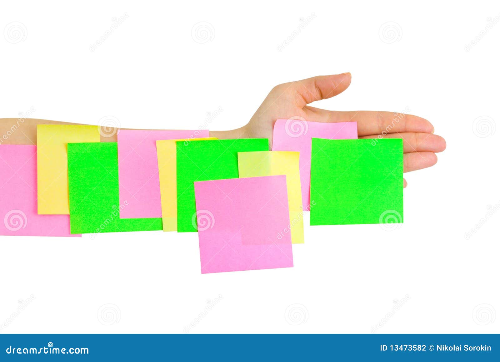 Mano Y Papel De Nota Multicolor Foto de archivo - Imagen de libreta ...