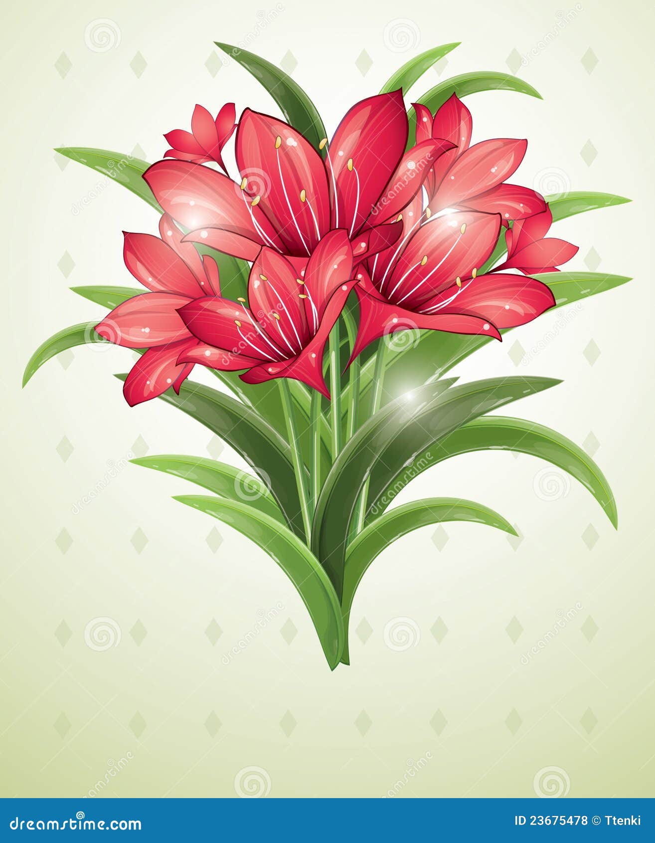 Manojo de lirios rojos ilustración del vector. Ilustración de belleza ...