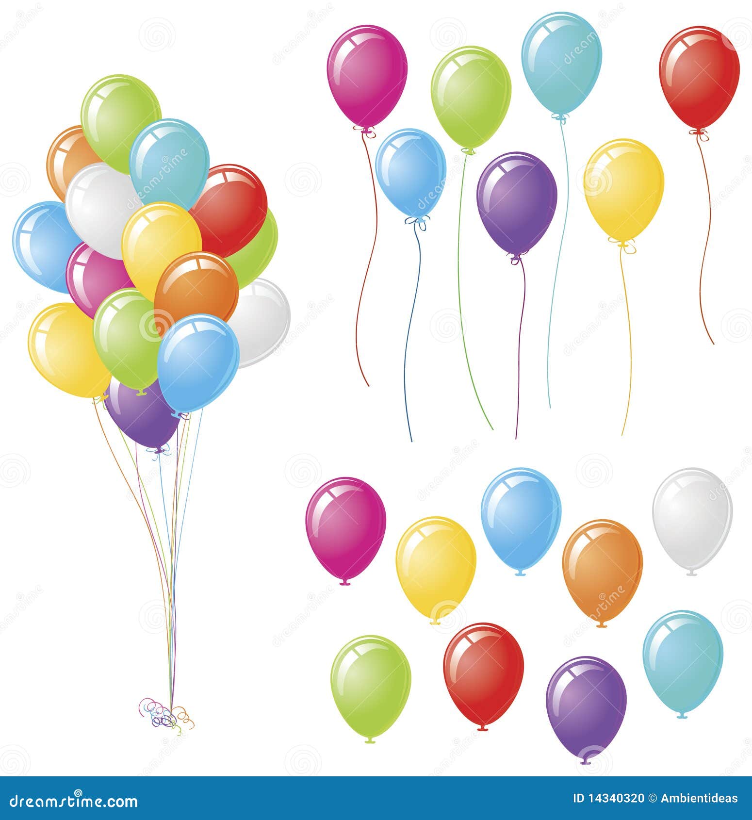 Manojo Determinado Del Diseño Del Globo Ilustración del Vector ...