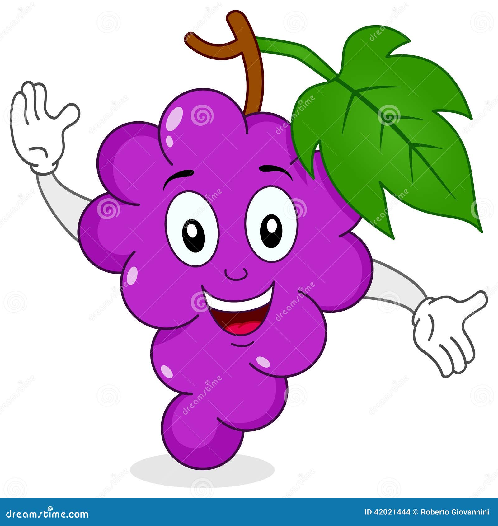 Manojo Divertido De Carácter Sonriente De Las Uvas Ilustración del ...