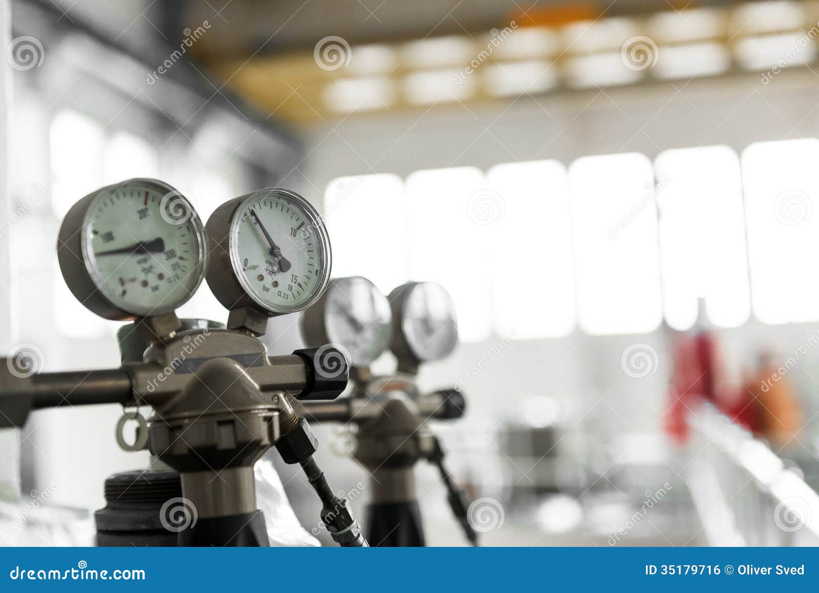 Manometer of an Air Compressor Stock Photo - Image of facility ...