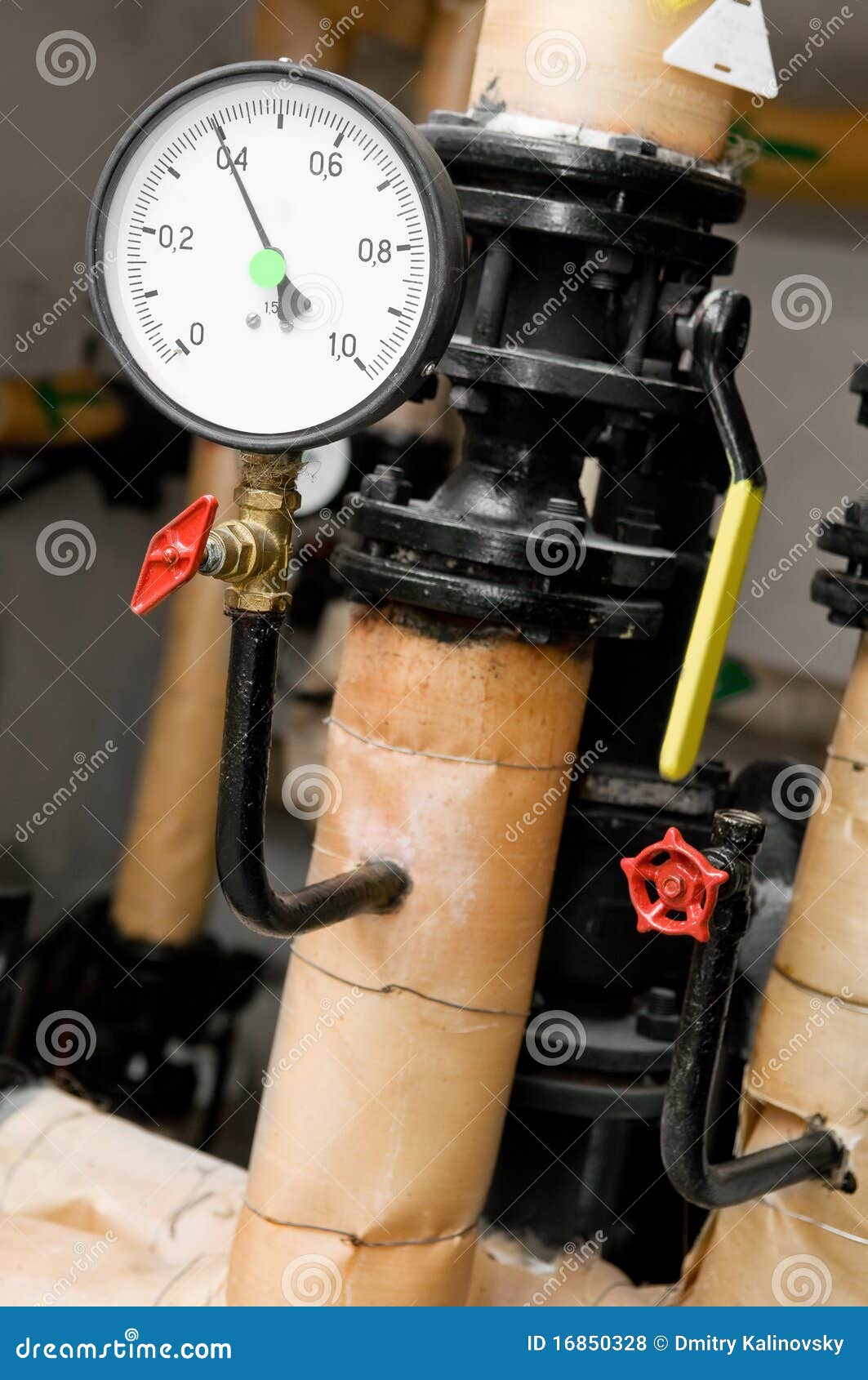 Manometer in boiler room stock photo. Image of industrial - 16850328