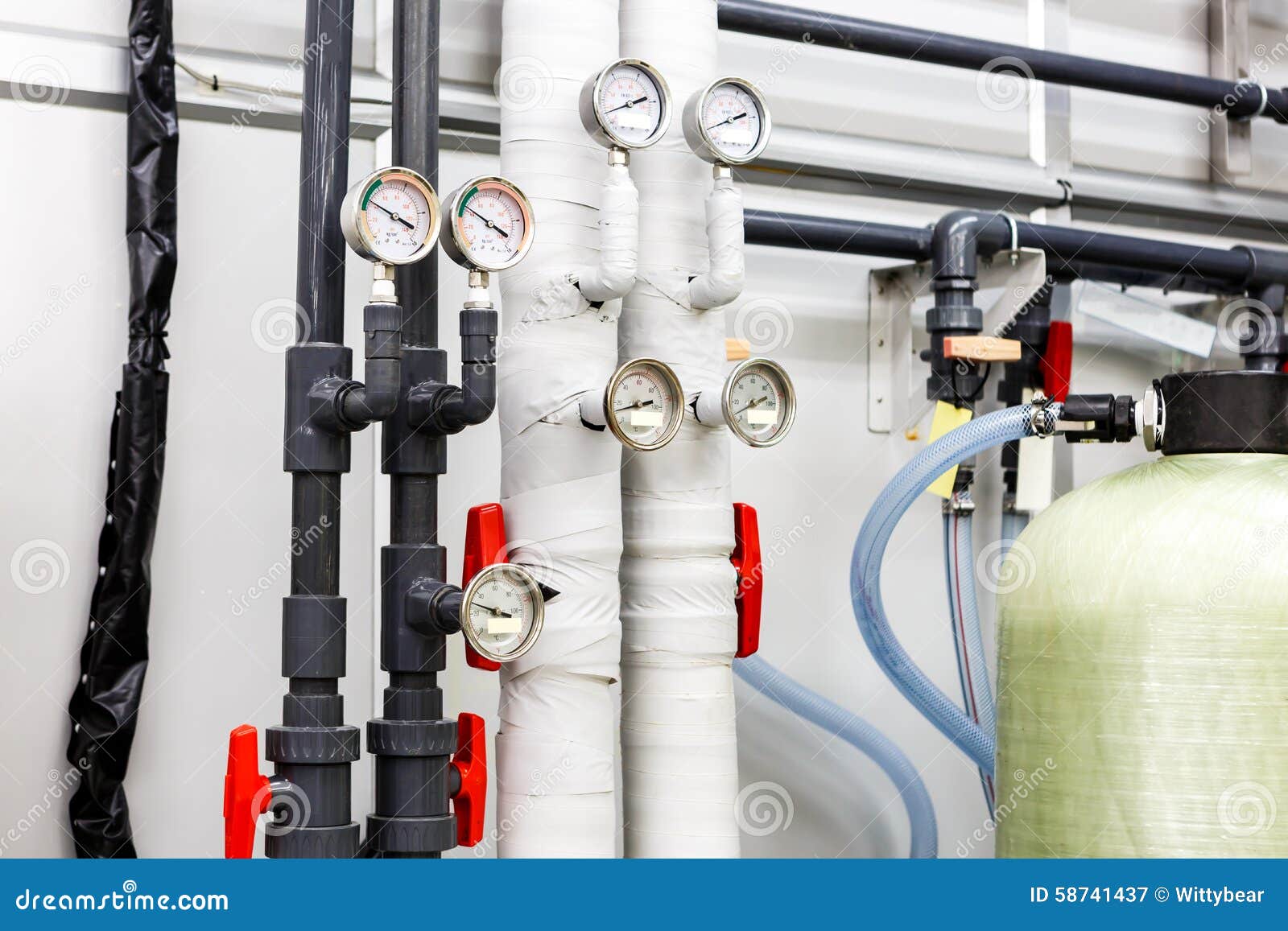 Manometer for DI Water Control in Factory Stock Image - Image of power ...