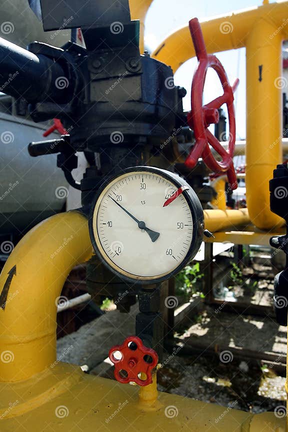 Manometer on gas pipe stock image. Image of pressure, petrochemical ...