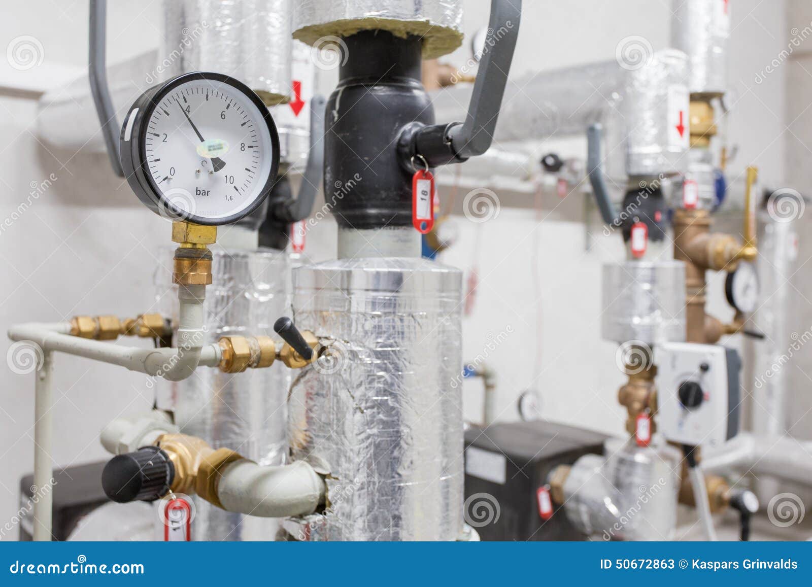 Manometer and Heating Pipelines Stock Image - Image of energy, engineer ...