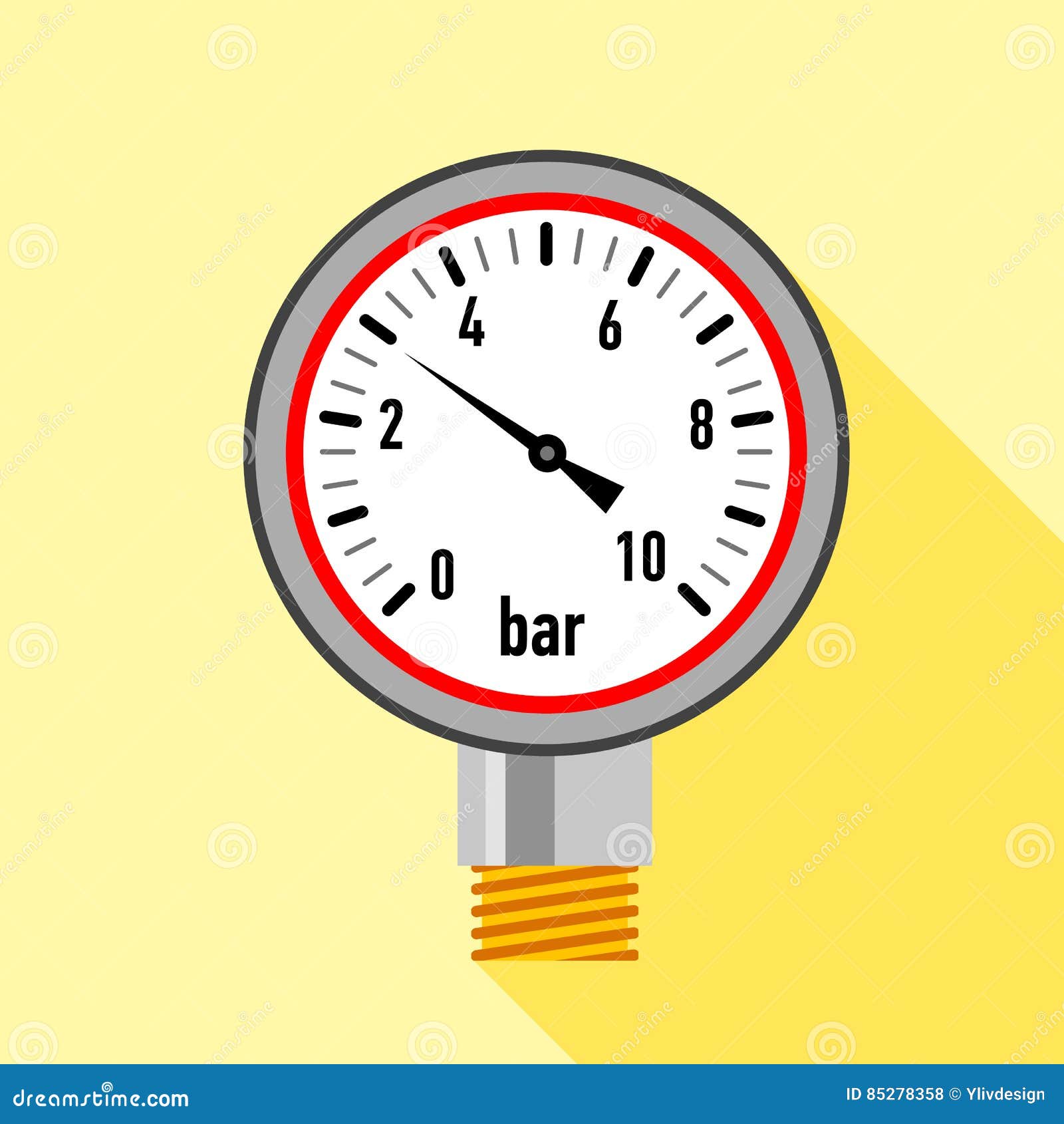 Manometer icon, flat style stock vector. Illustration of plastic - 85278358