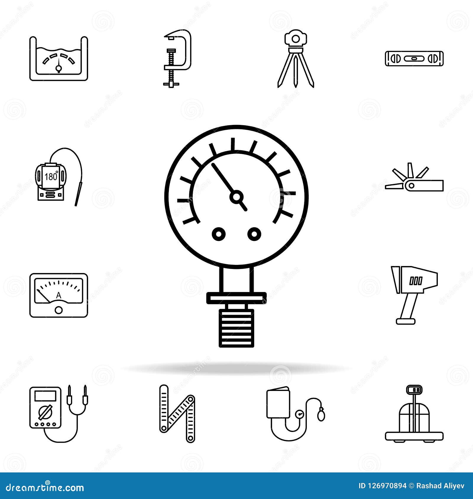 Manometer Icon. Measuring Instruments Icons Universal Set for Web and ...