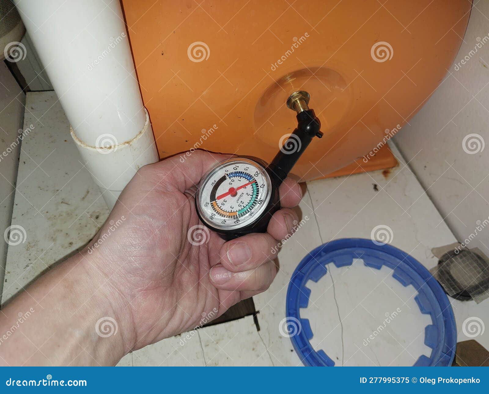 Manometer for Measuring the Pressure in the Hydraulic Tank Stock Image ...