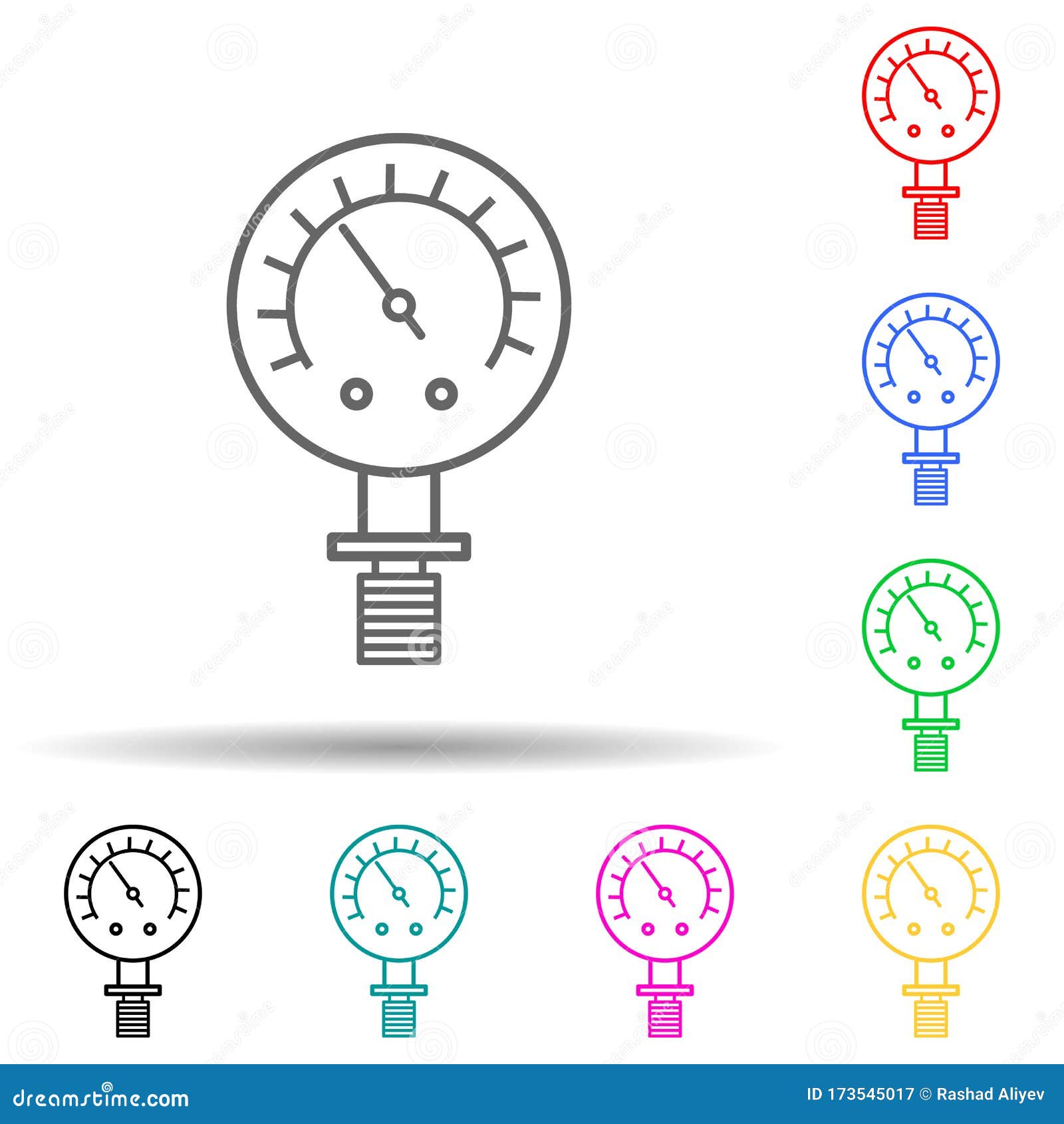 Manometer Multi Color Style Icon. Simple Thin Line, Outline Vector of ...