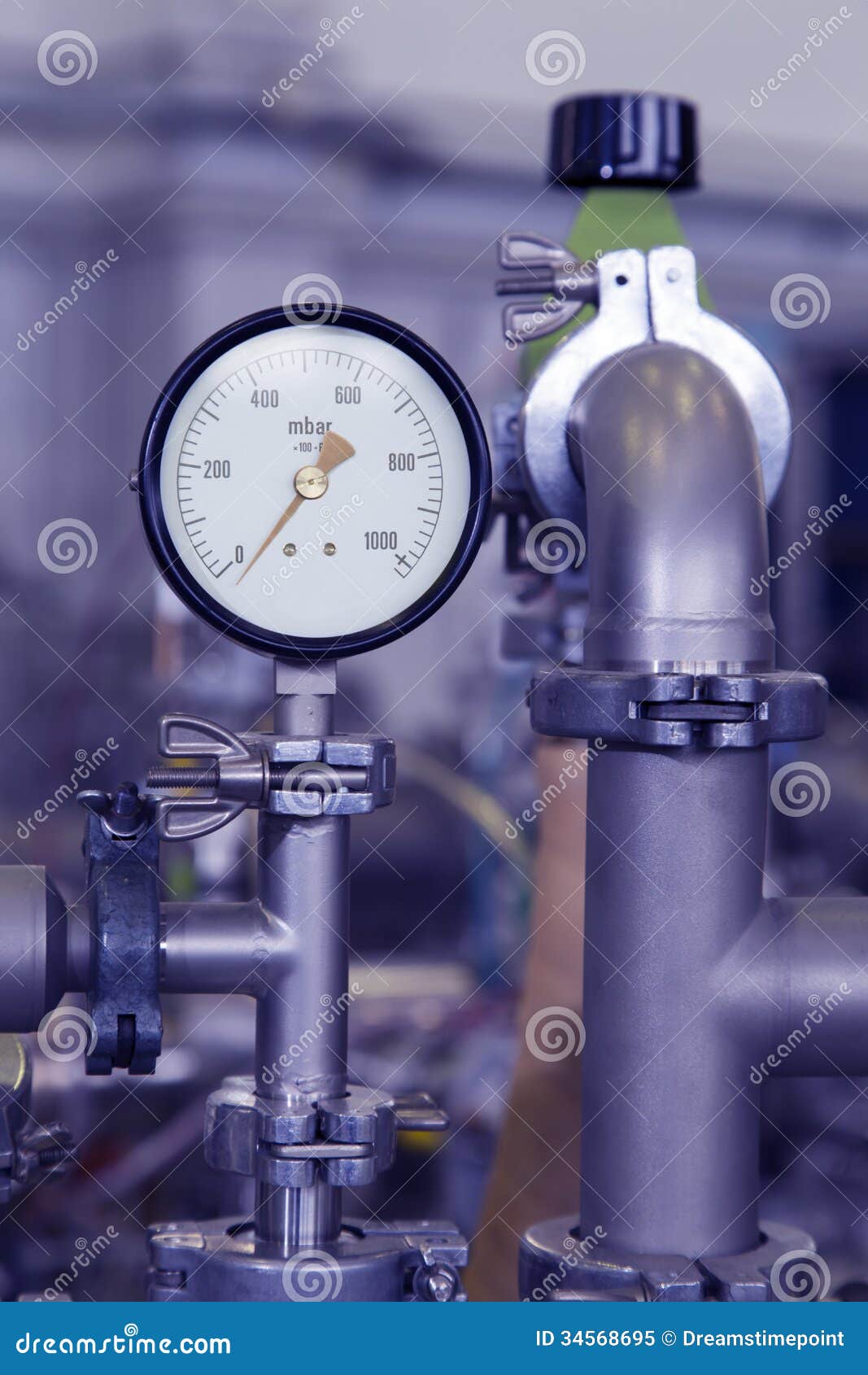 Manometer in Nuclear Laboratory, Industrial Blue Toned Stock Image ...