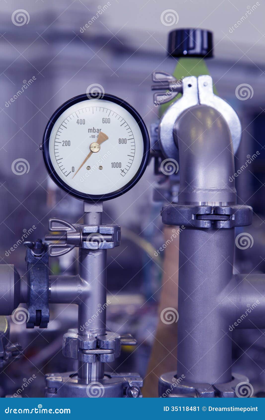 Manometer in Nuclear Laboratory, Industrial Blue Toned Stock Image ...