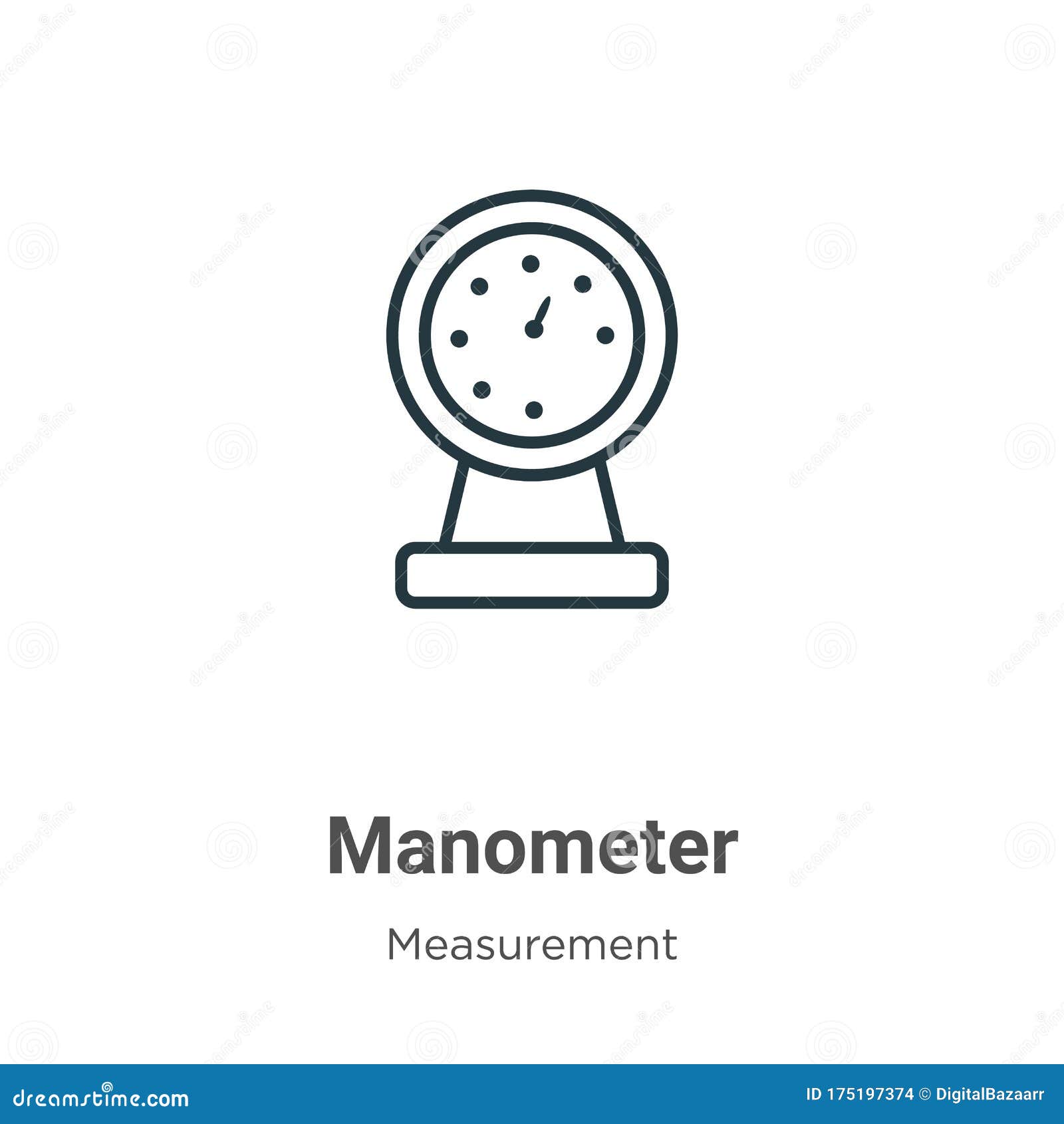 Manometer Outline Vector Icon. Thin Line Black Manometer Icon, Flat ...