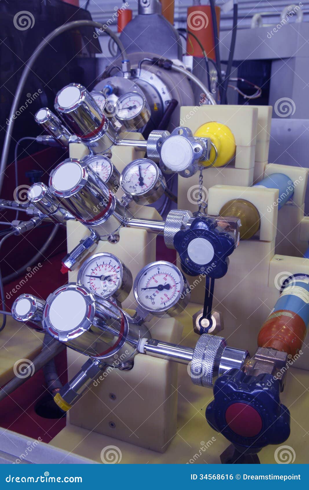 Manometer Panel in Nuclear Laboratory, Industrial Blue Toned Stock ...