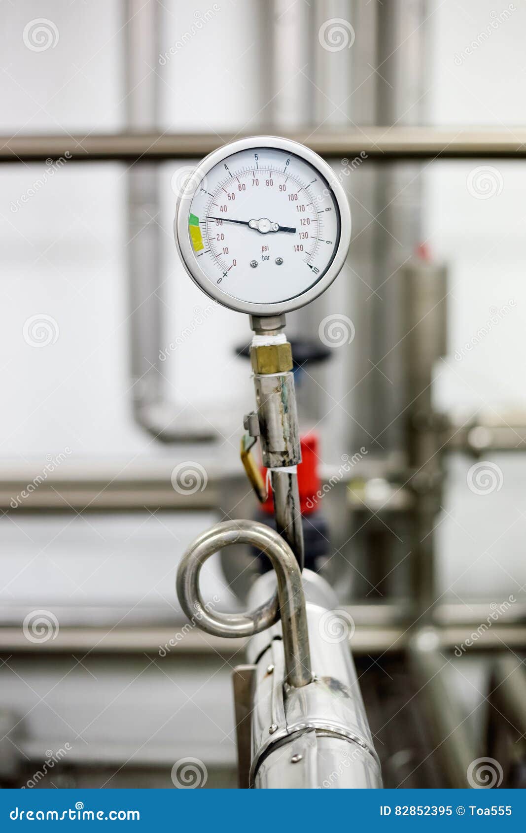 Manometer on Pipe in Milk Production Machine Stock Image - Image of ...