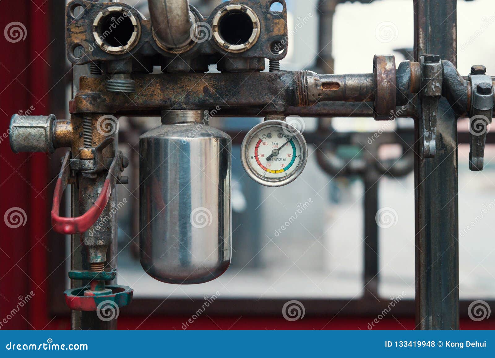 Manometer and Pressure Device Stock Photo - Image of hydraulic, metal ...
