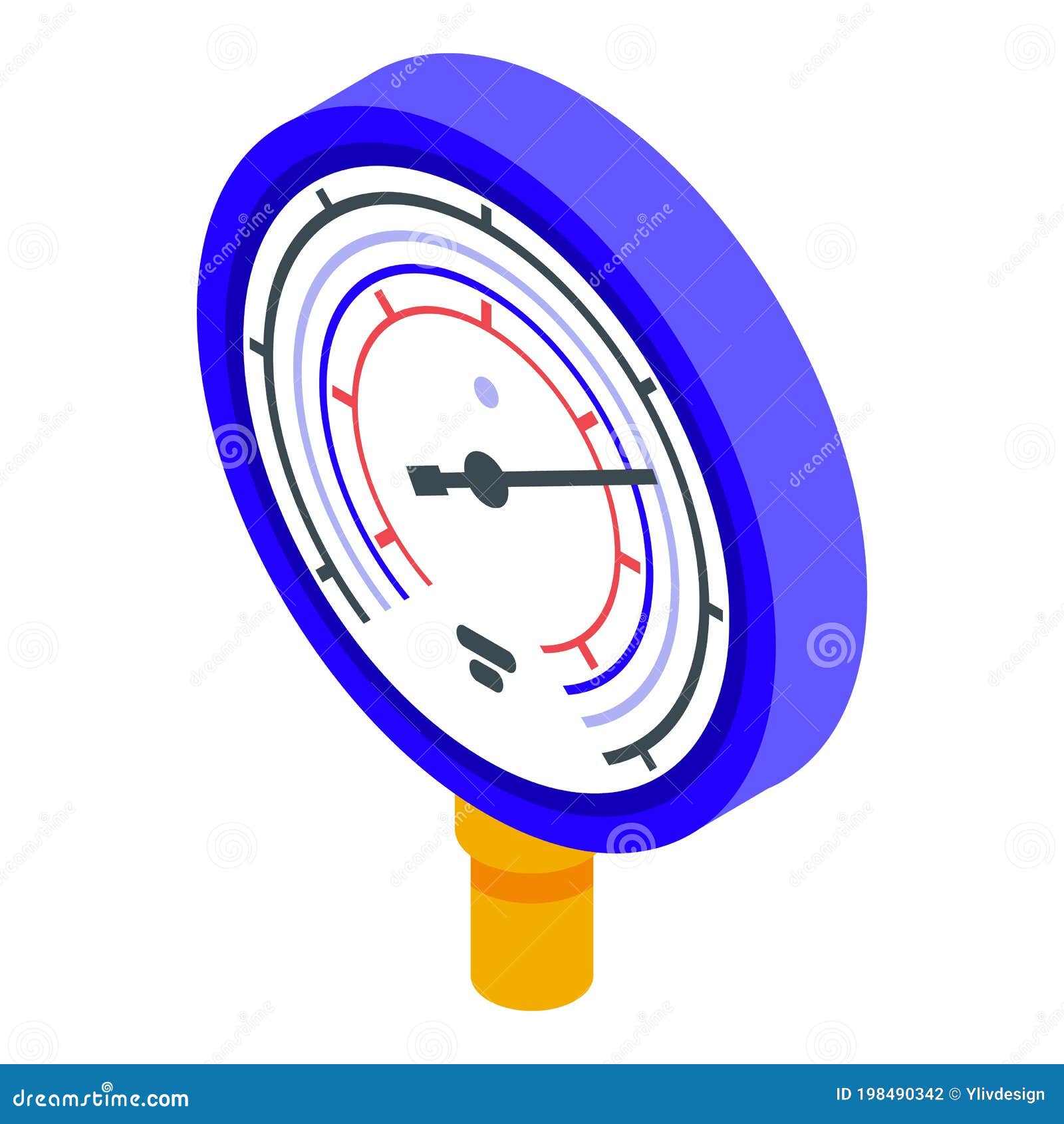 Manometer Pressure Gauge Design Illustration Cartoon Vector ...