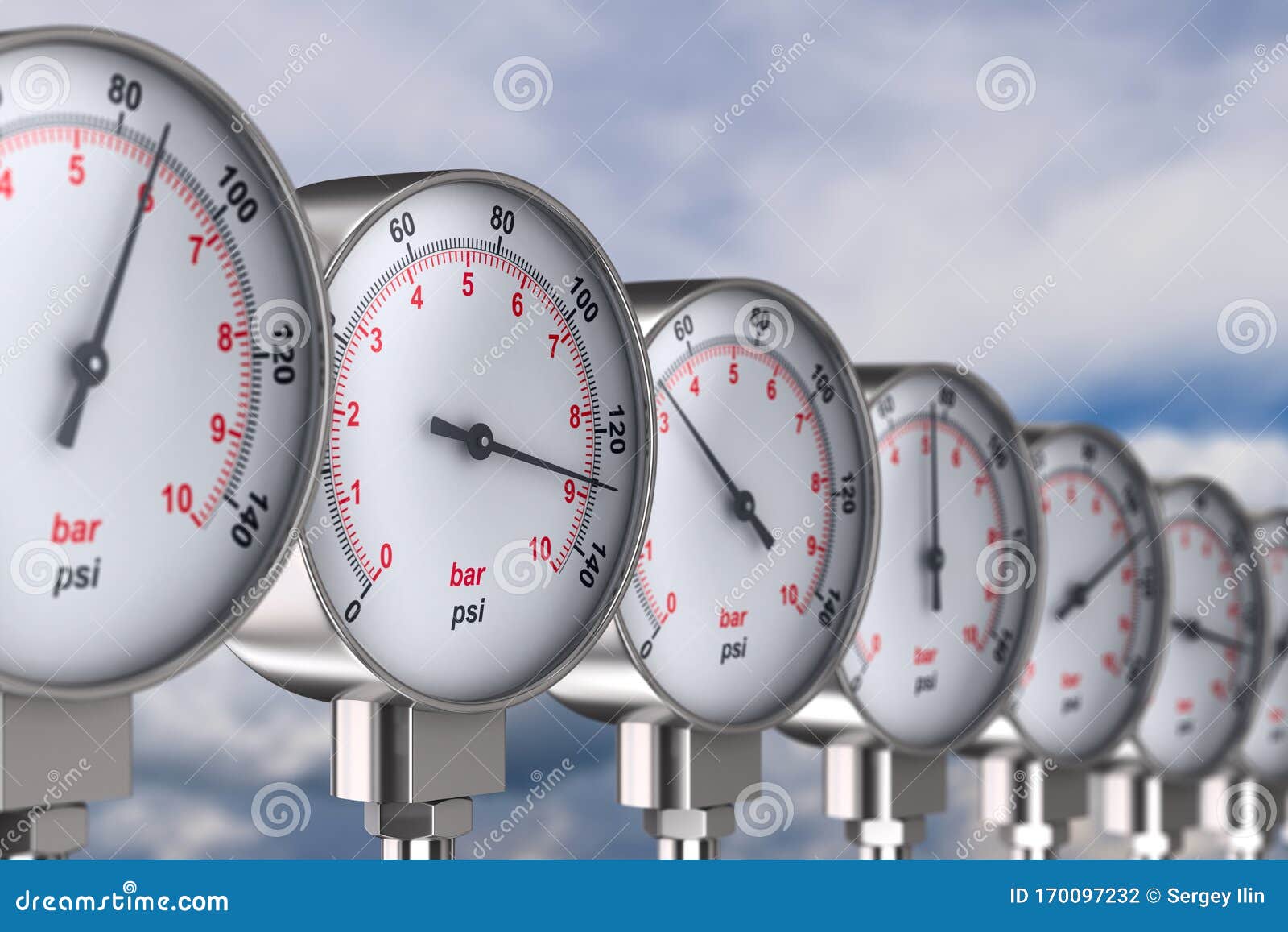 Manometer on Sky Background. 3d Illustration Stock Photo - Image of ...