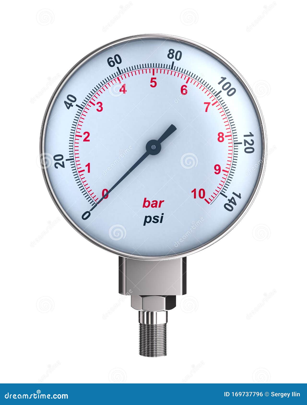Manometer On White Background. Isolated 3d Illustration | CartoonDealer ...