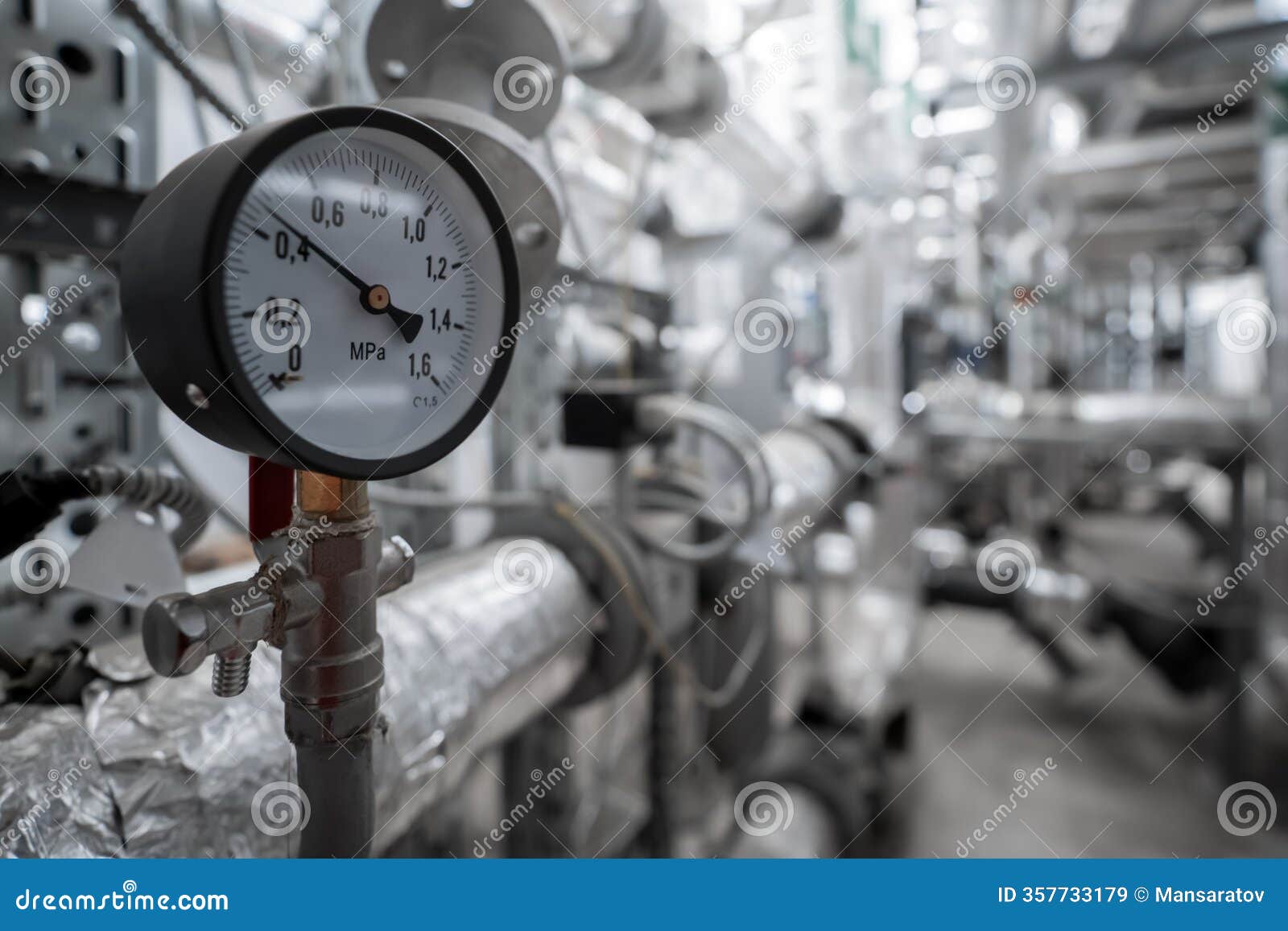 Manometer. Working Pipe Pressure Sensor. Selective Focus Stock Image ...