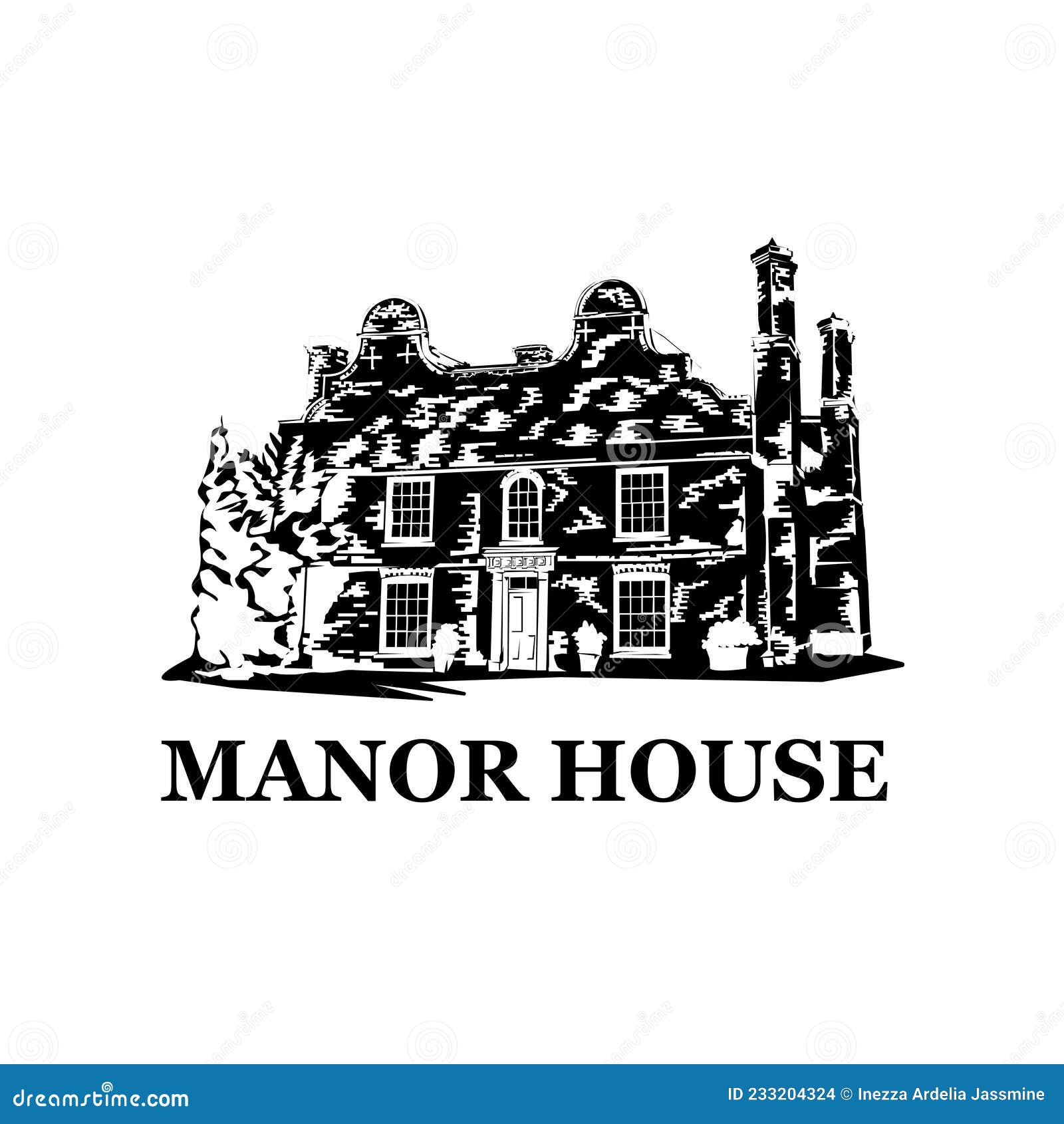 Illustration Vector Graphic of Manor House Stock Vector - Illustration ...