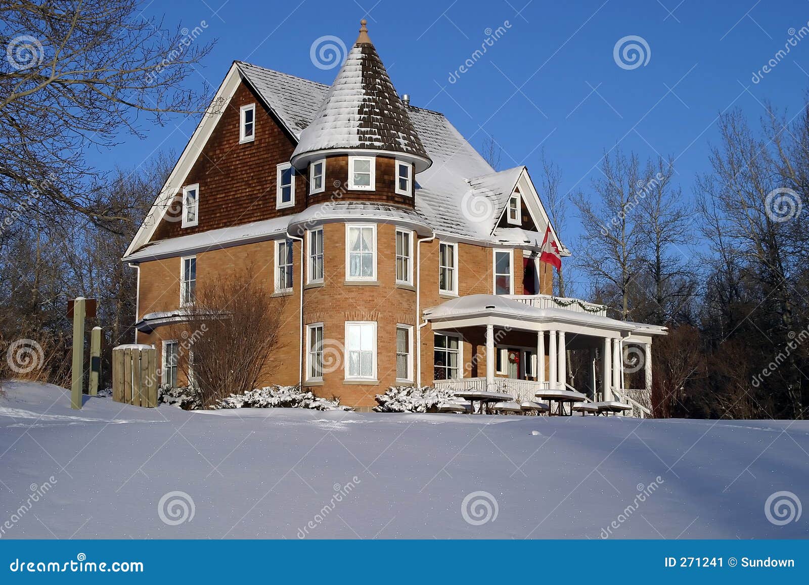 Manor House in Winter stock image. Image of winter, large - 271241