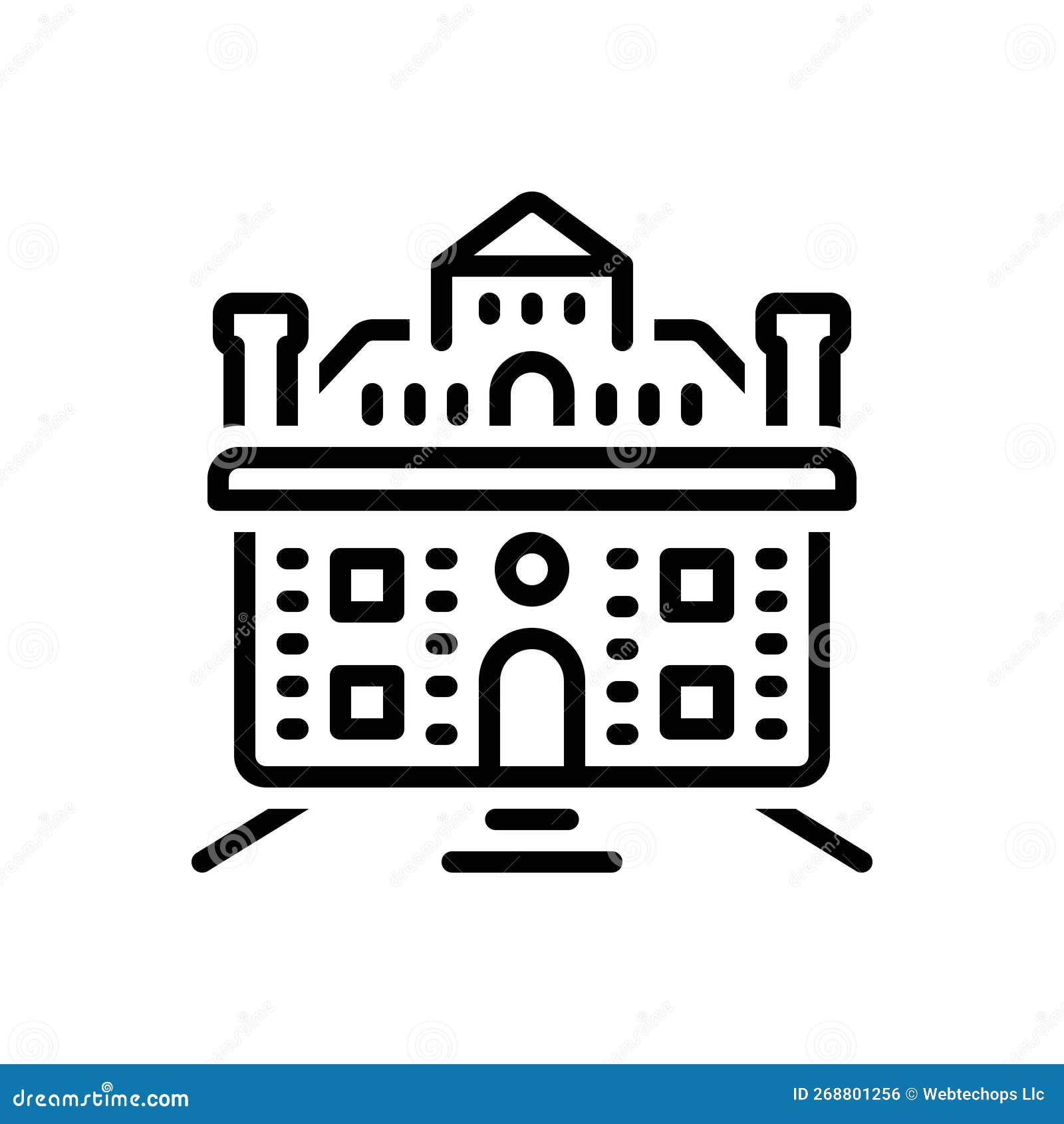 Black Line Icon for Manor, Estate and Castle Stock Vector ...