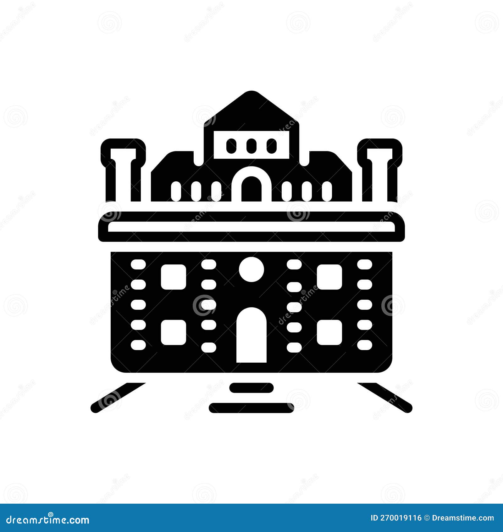 Black Solid Icon for Manor, Estate and Mansion Stock Vector ...