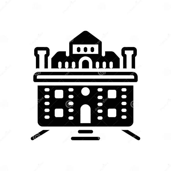 Black Solid Icon for Manor, Estate and Mansion Stock Vector ...