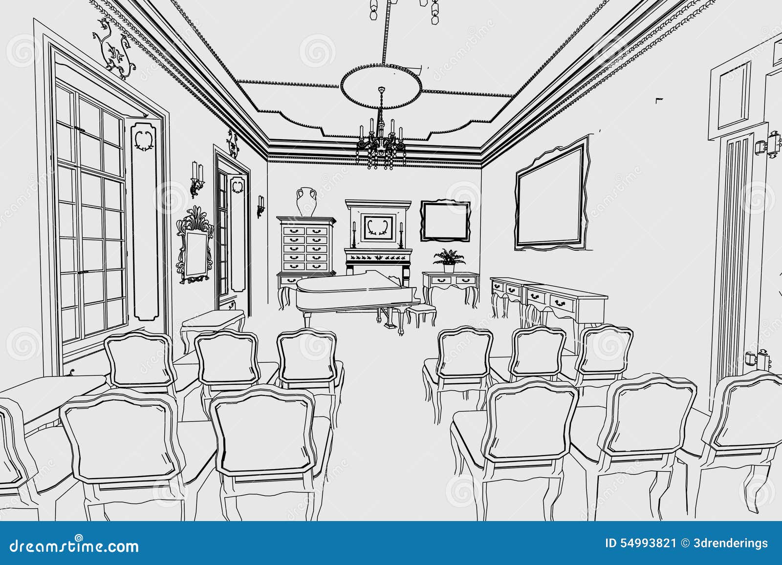 Manor interior stock illustration. Illustration of luxury - 54993821