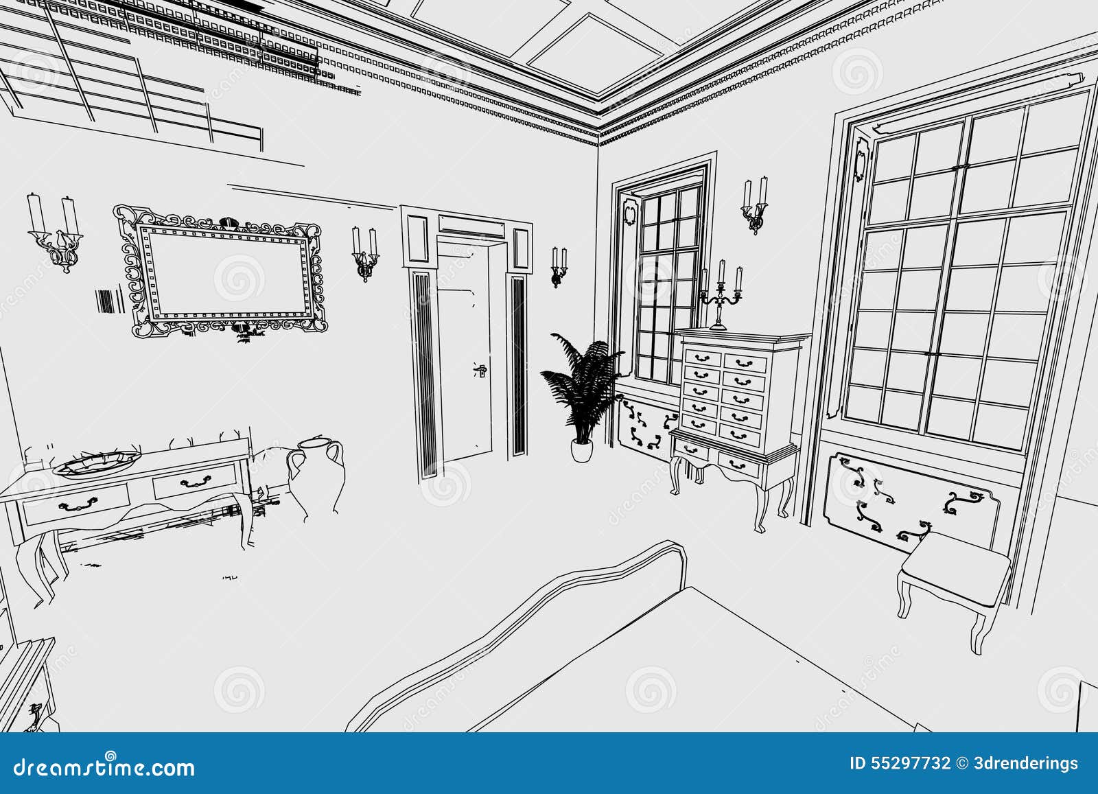 Manor interior stock illustration. Illustration of home - 55297732