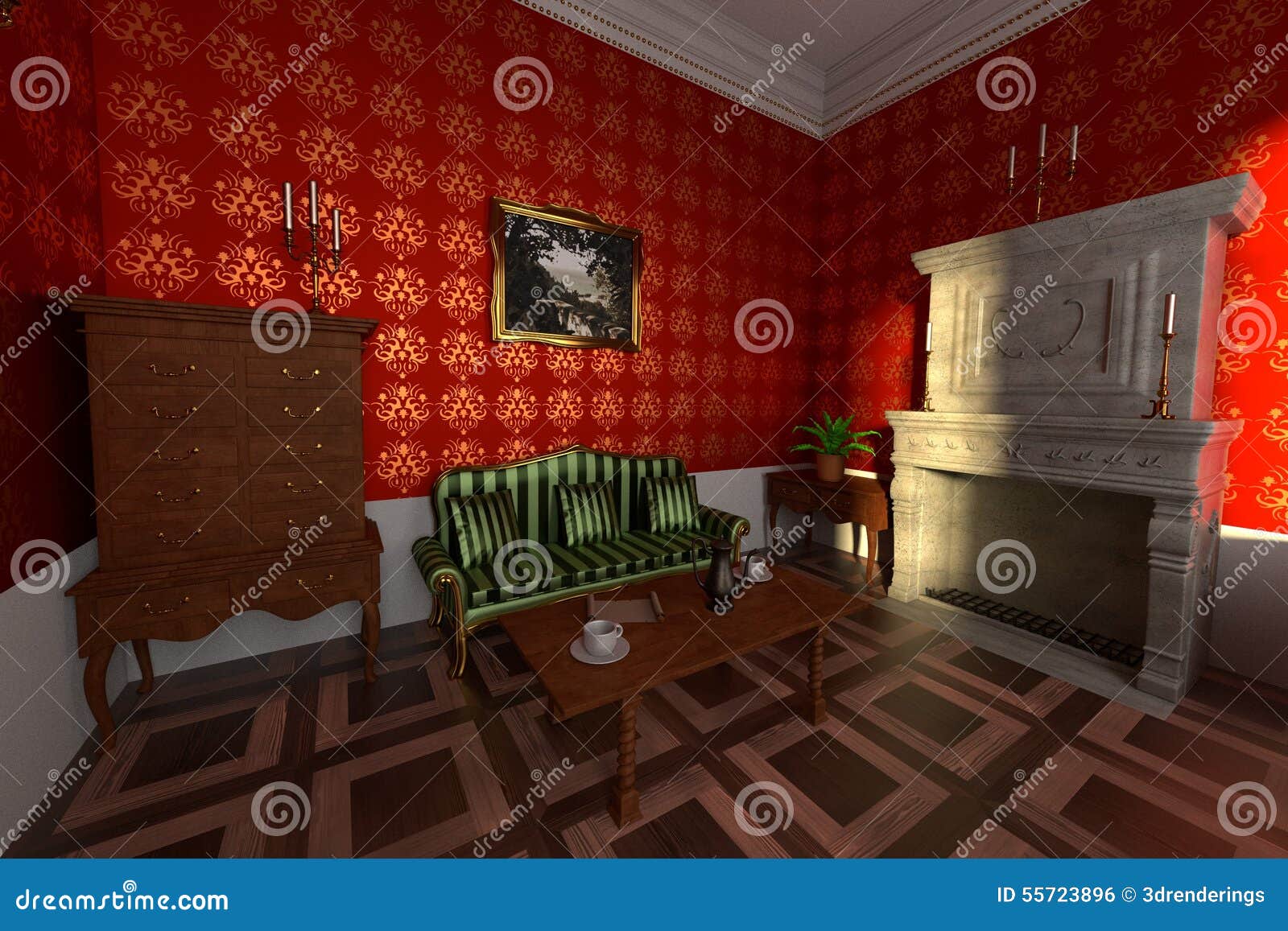 Manor Interior - Lobby Royalty-Free Stock Photo | CartoonDealer.com ...