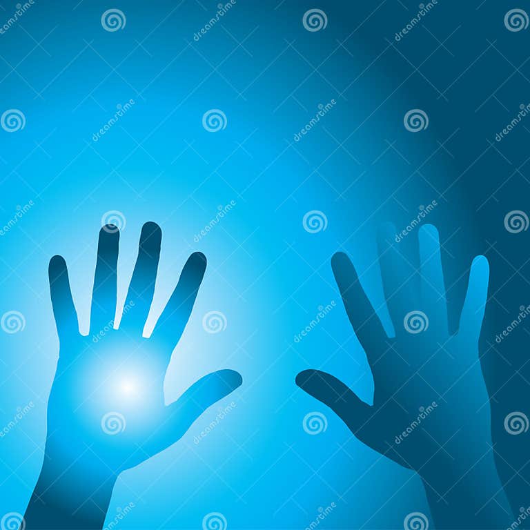 Manos azules ilustración del vector. Ilustración de mano - 7707386