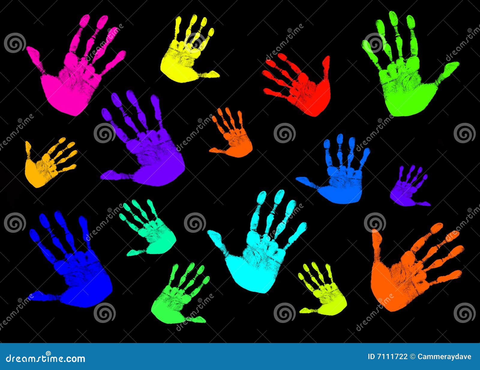 Manos coloridas stock de ilustración. Ilustración de colorido - 7111722