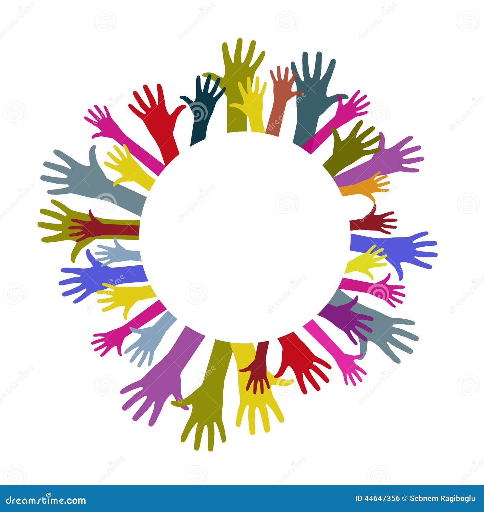 Manos Coloridas Del Círculo Ilustración del Vector - Ilustración de ...