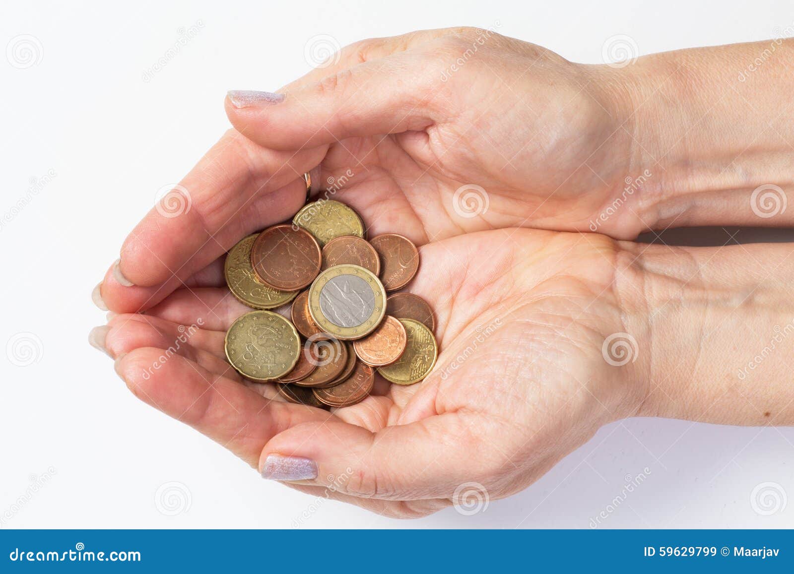 Manos con las monedas imagen de archivo. Imagen de prometido - 59629799