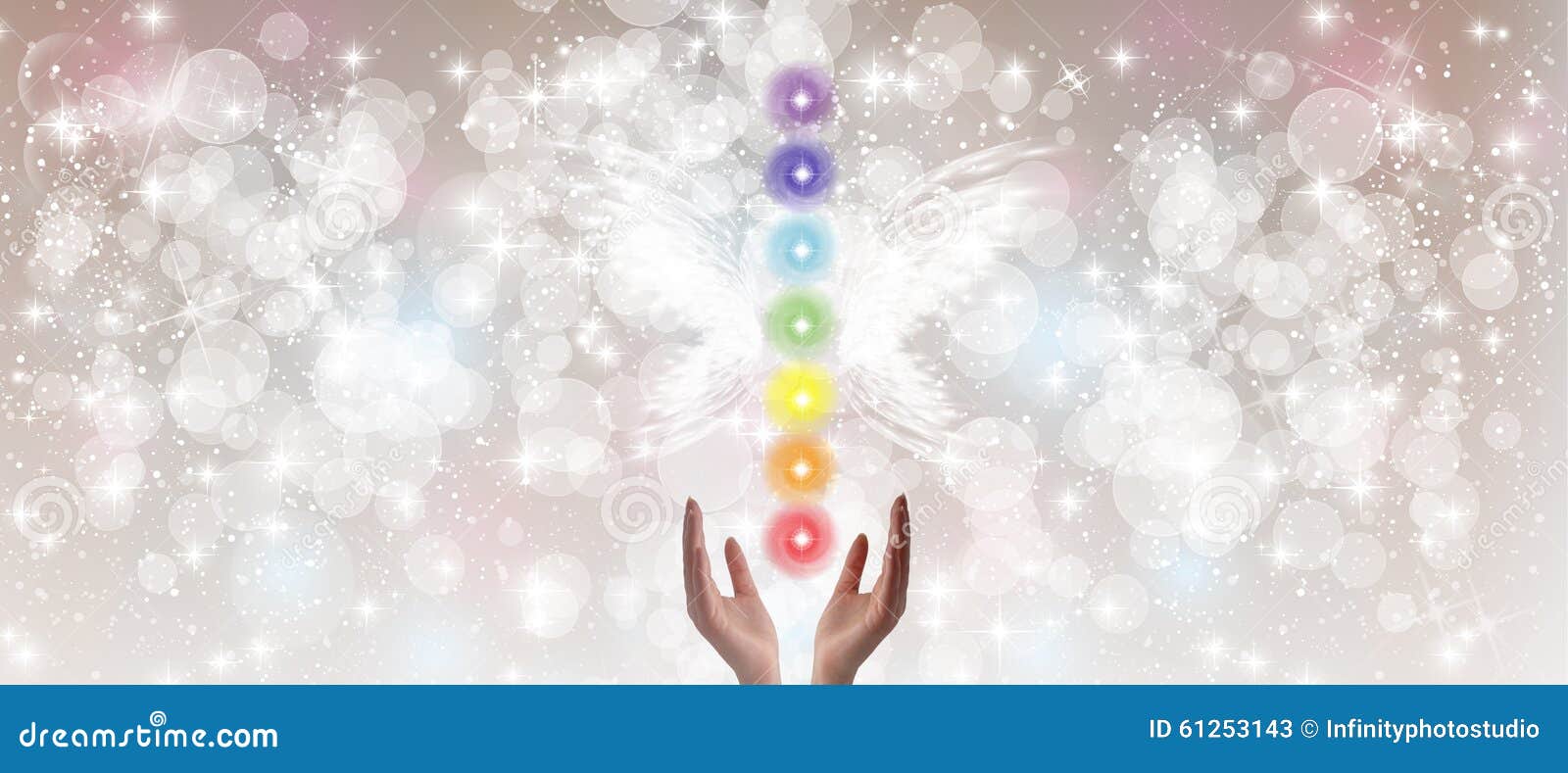 Manos Curativas Y Siete Chakras Stock de ilustración - Ilustración de ...