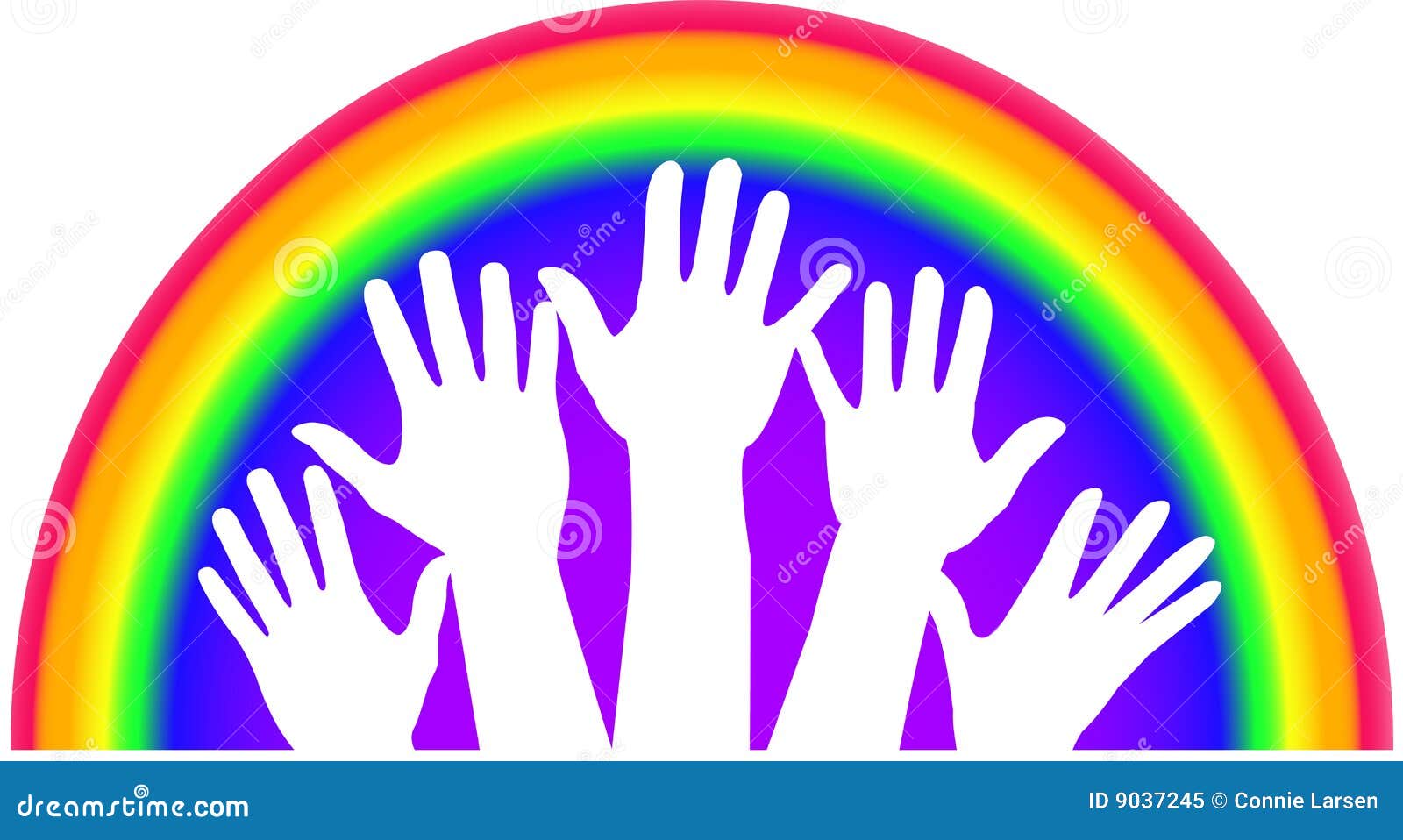 Manos del arco iris stock de ilustración. Ilustración de grupo - 9037245