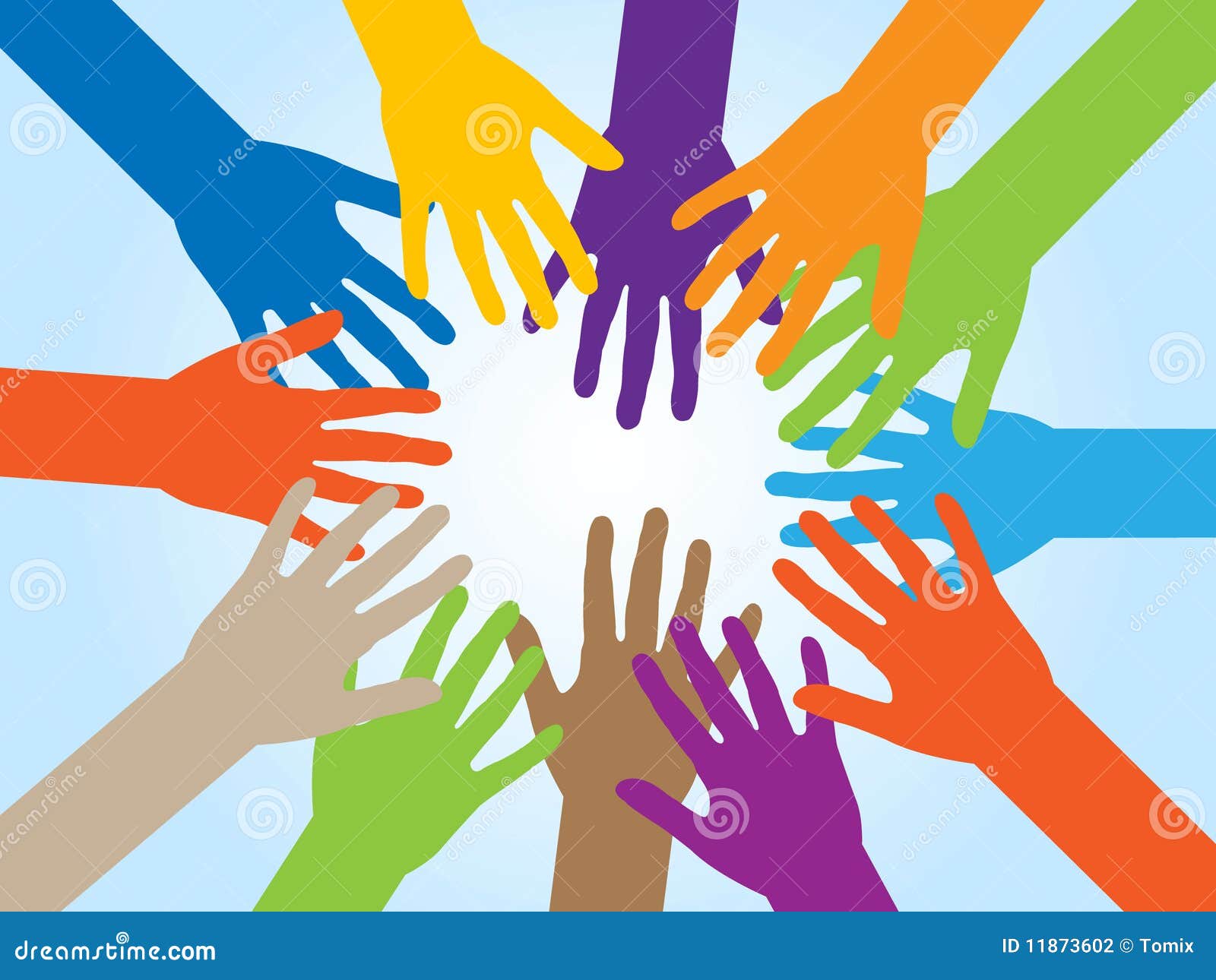 Manos del trabajo en equipo