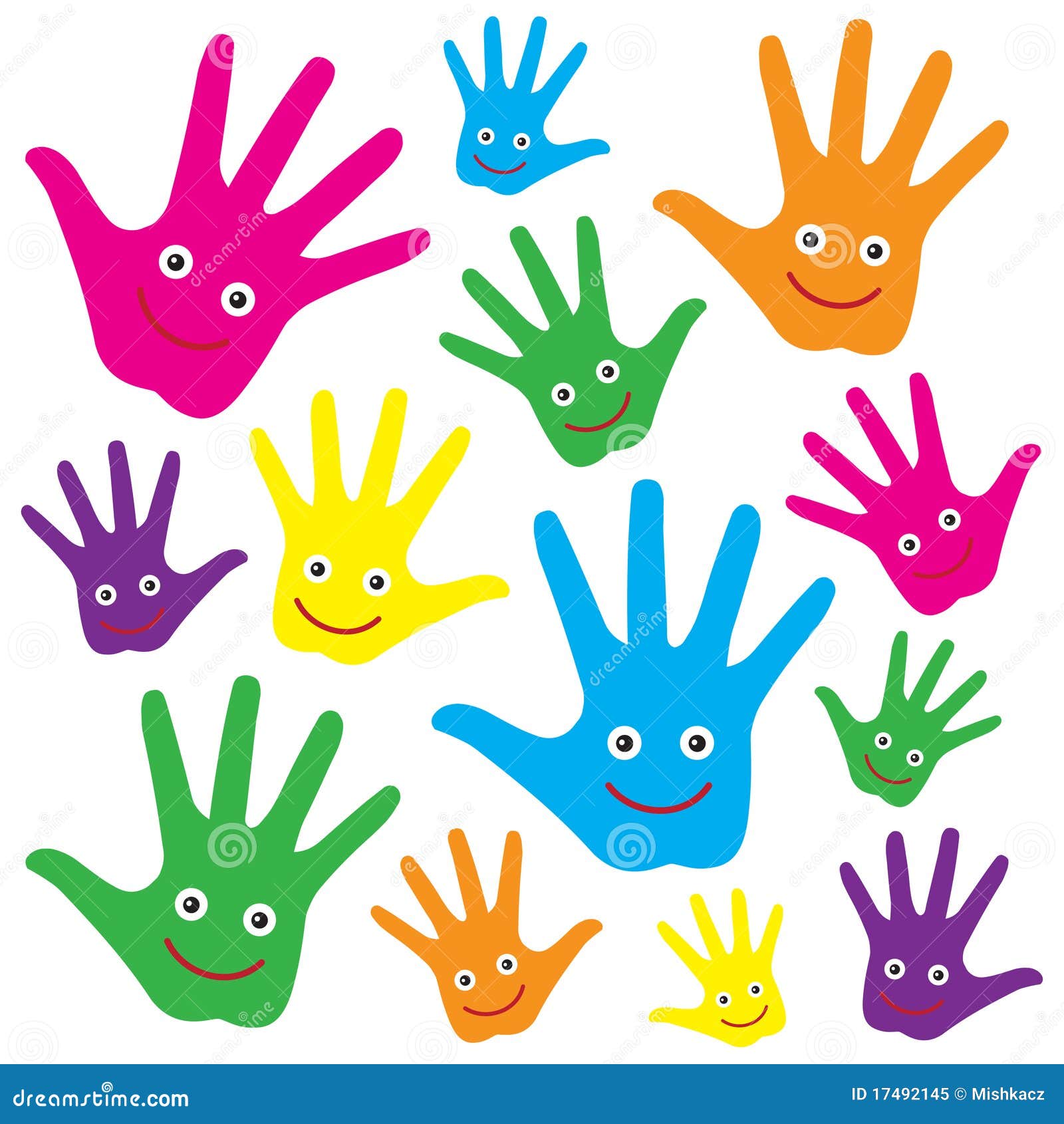 Manos felices ilustración del vector. Ilustración de color - 17492145