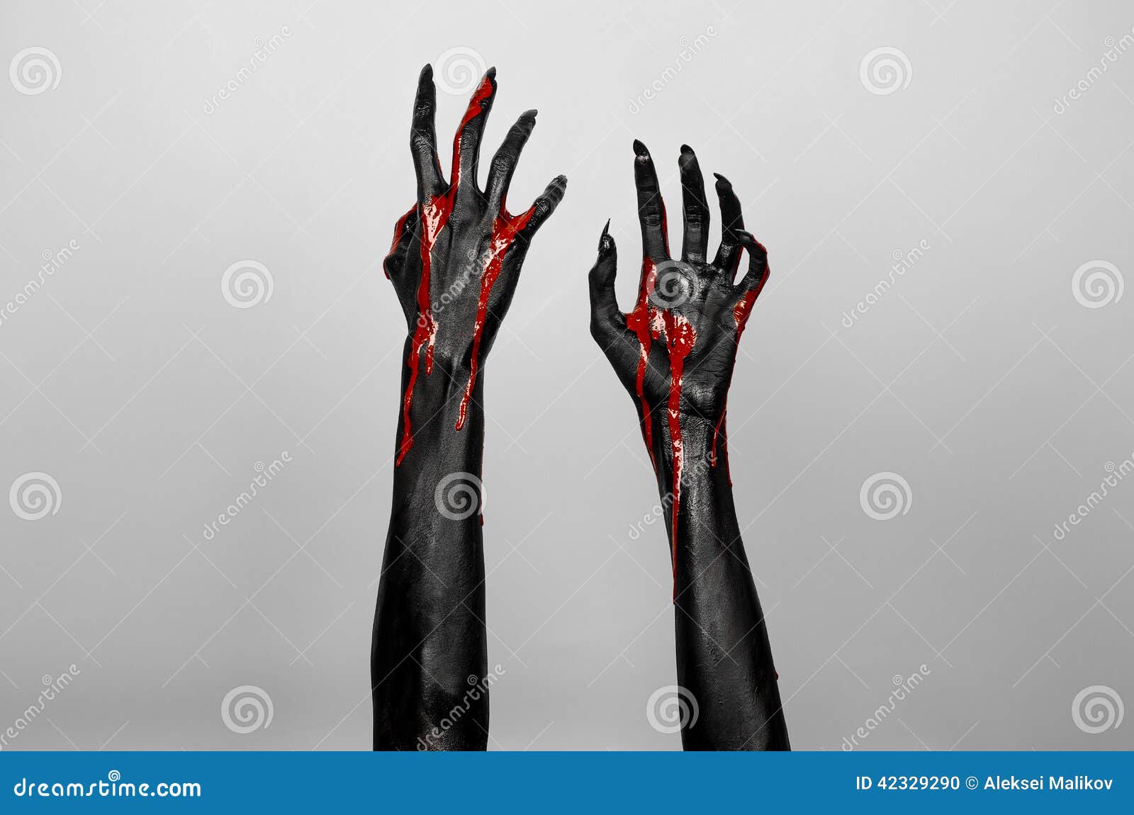 Manos Finas Negras Sangrientas De La Muerte Stock de ilustración ...