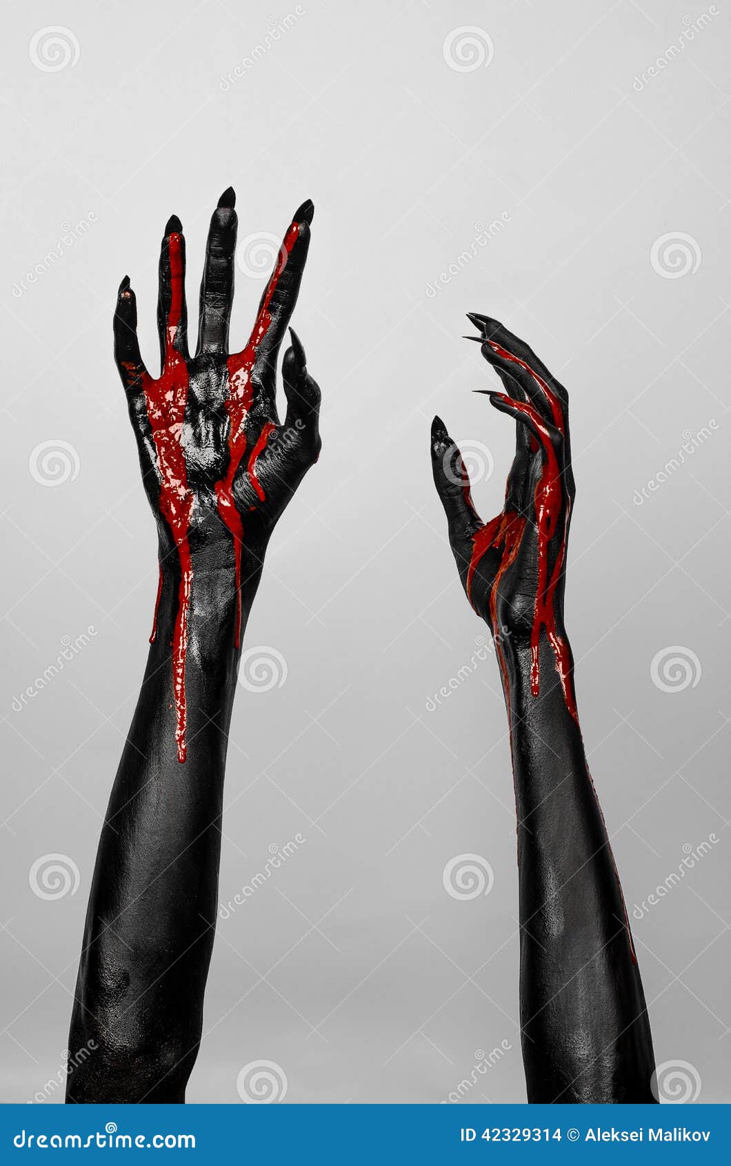 Manos Finas Negras Sangrientas De La Muerte Stock de ilustración ...