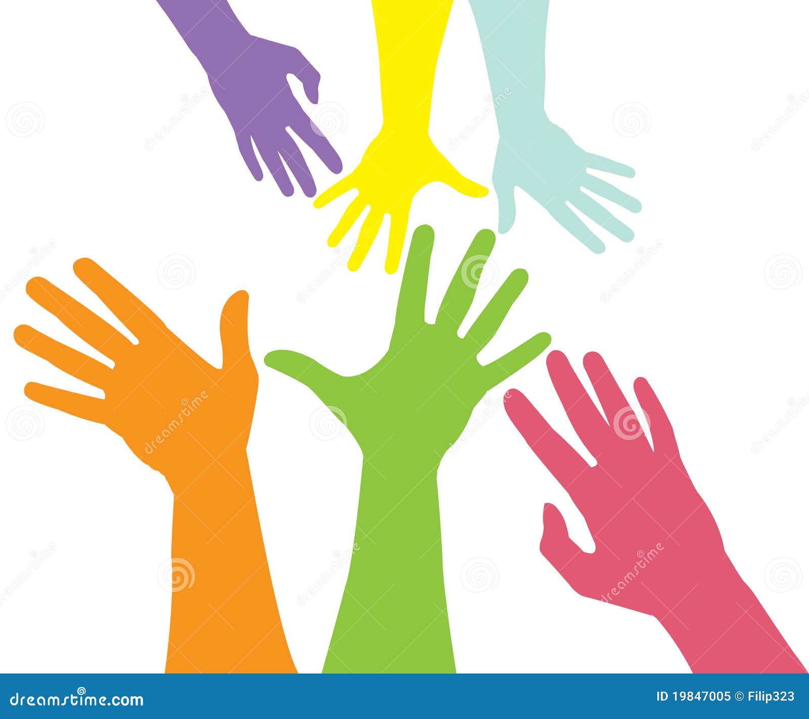 Manos levantadas ilustración del vector. Ilustración de participe ...