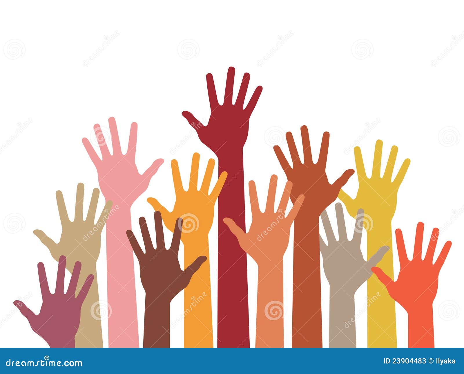 Manos levantadas ilustración del vector. Ilustración de fondo - 23904483