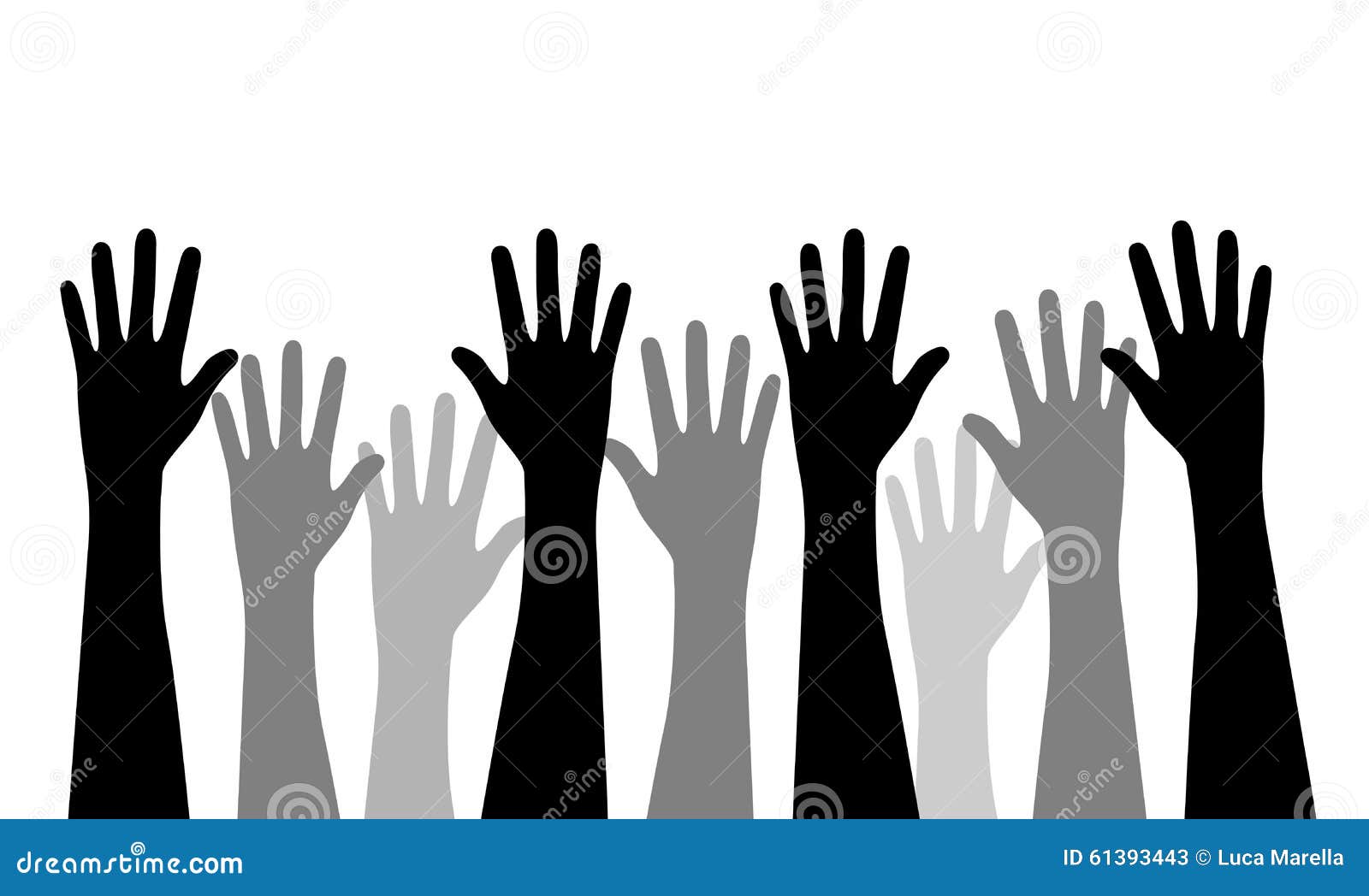 Manos levantadas ilustración del vector. Ilustración de comunidad ...