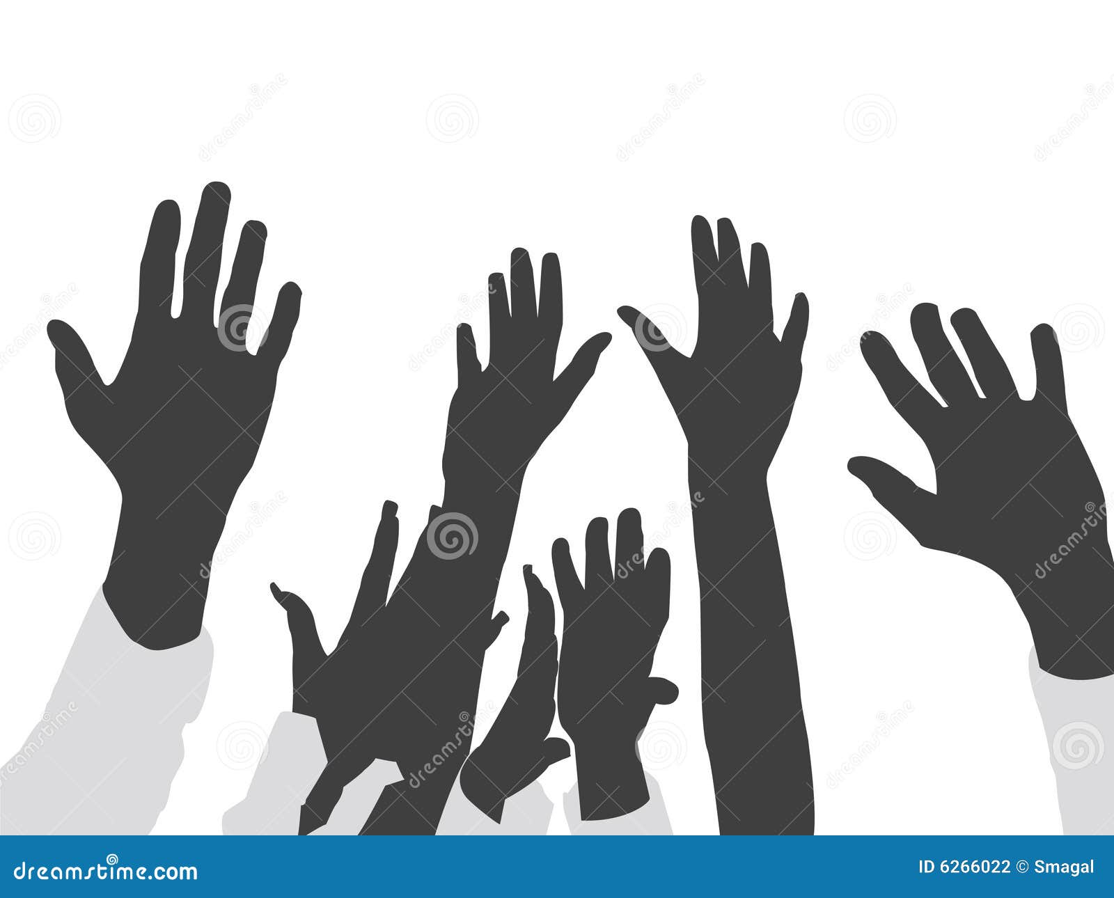 Manos levantadas stock de ilustración. Ilustración de wallpaper - 6266022