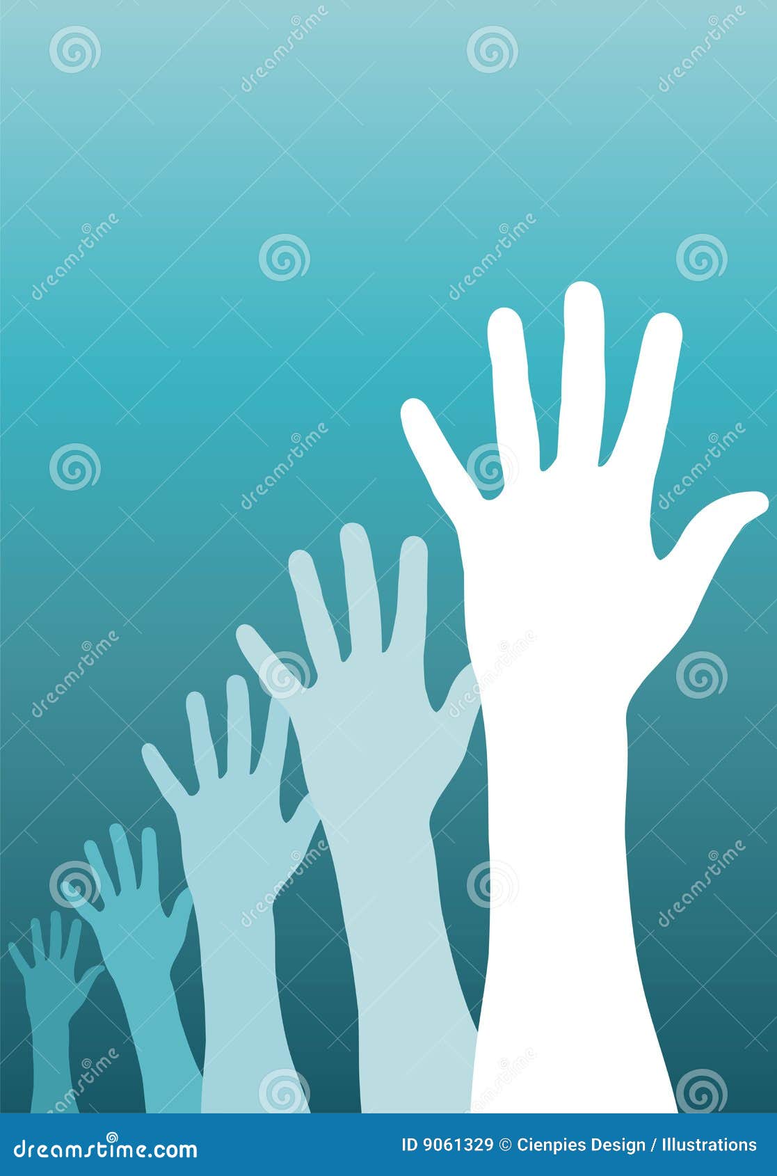 Manos levantadas ilustración del vector. Ilustración de silueta - 9061329