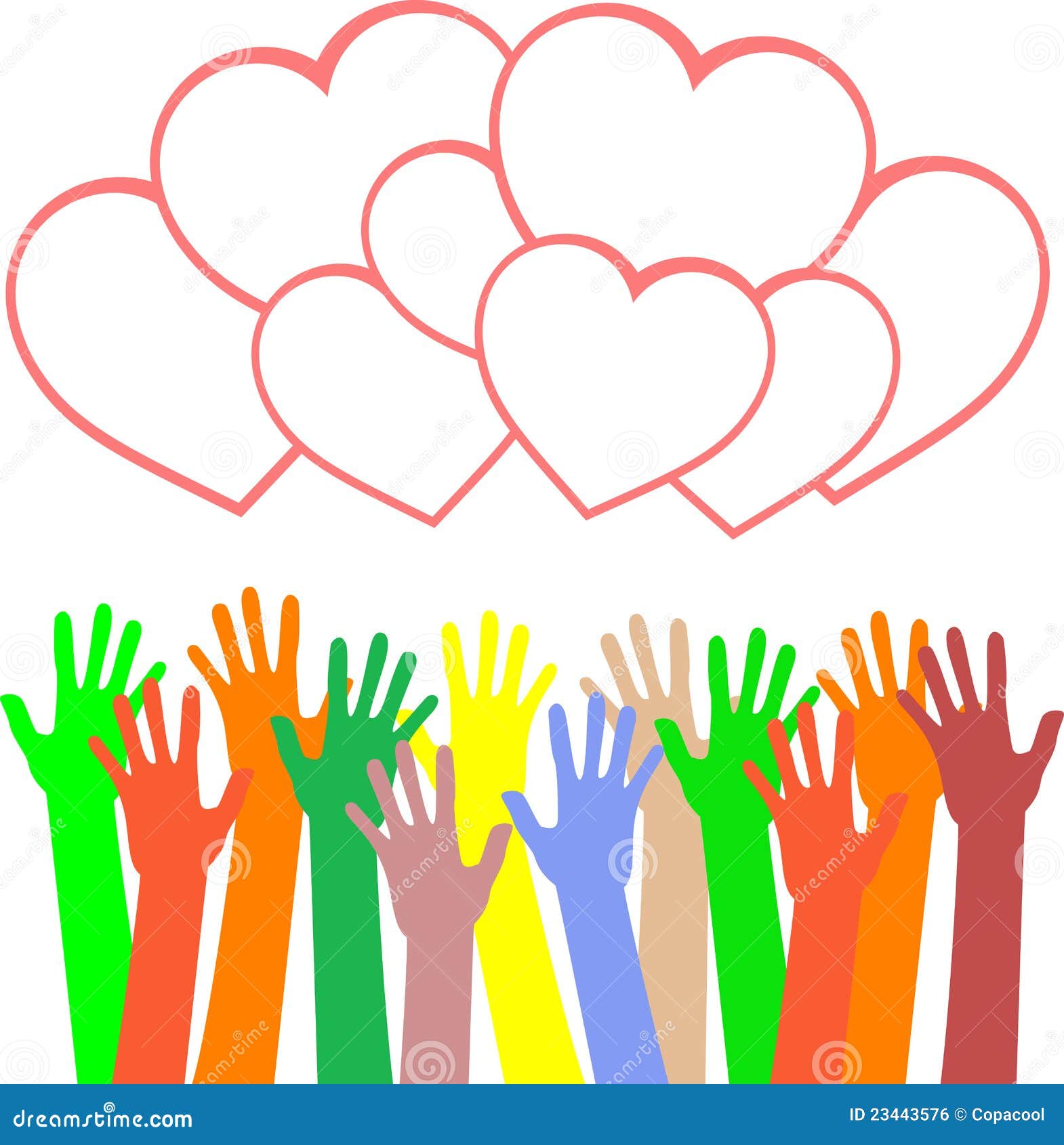 Manos Multicoloras Que Llevan a Cabo El Corazón. Vector Ilustración del ...