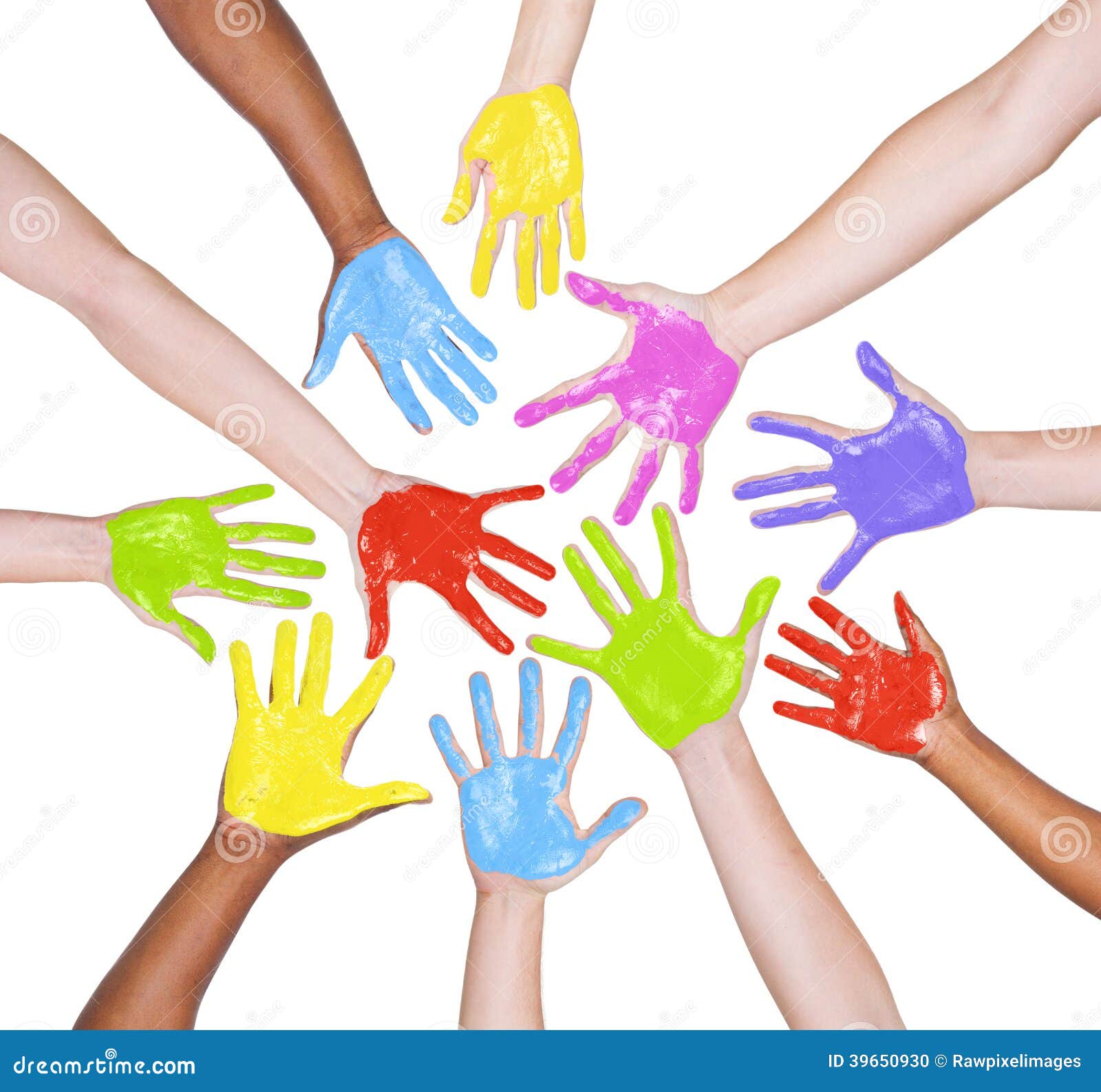 Manos pintadas coloridas foto de archivo. Imagen de alegre - 39650930